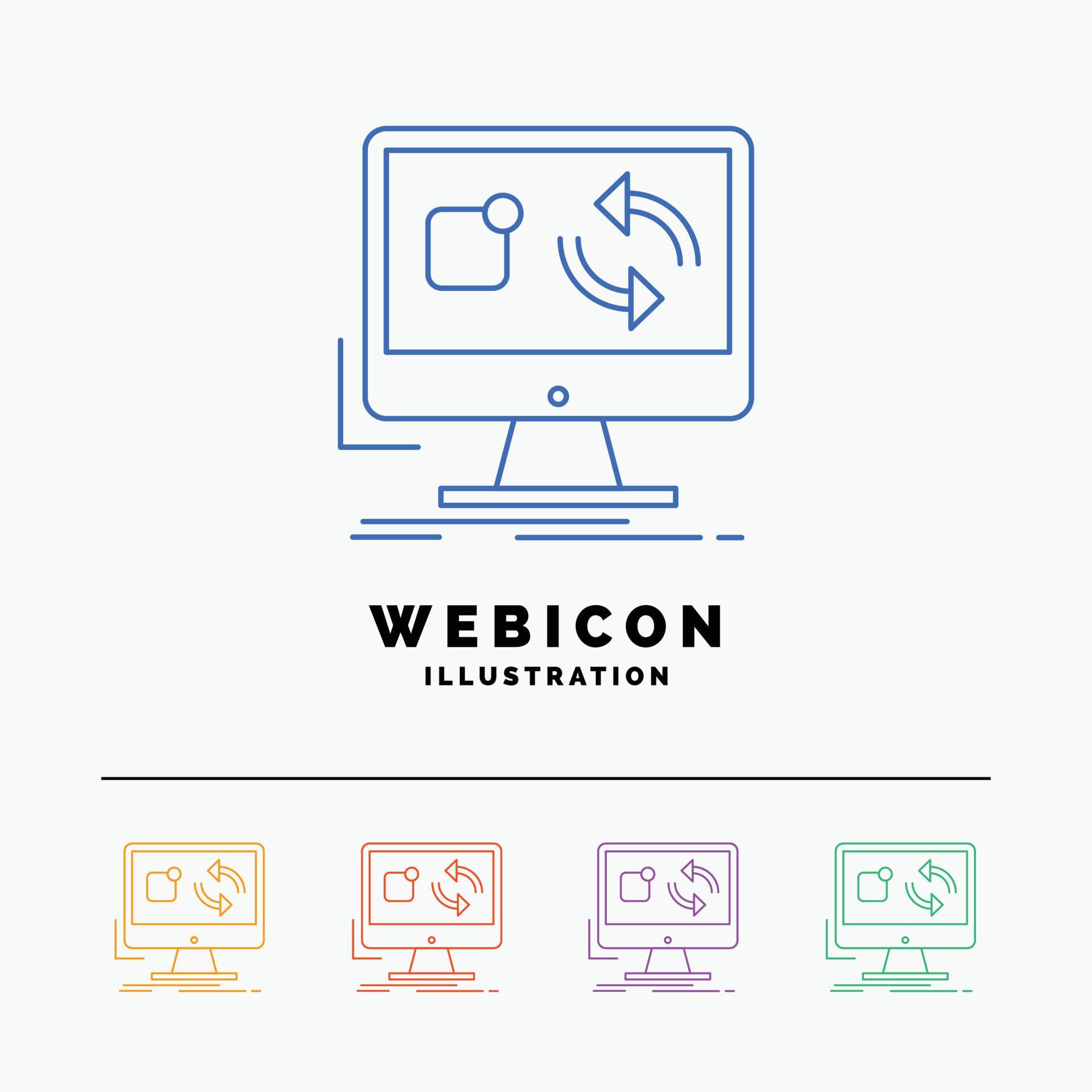 Update App Application Install Sync 5 Color Line Web Icon Template Isolated On White Vector