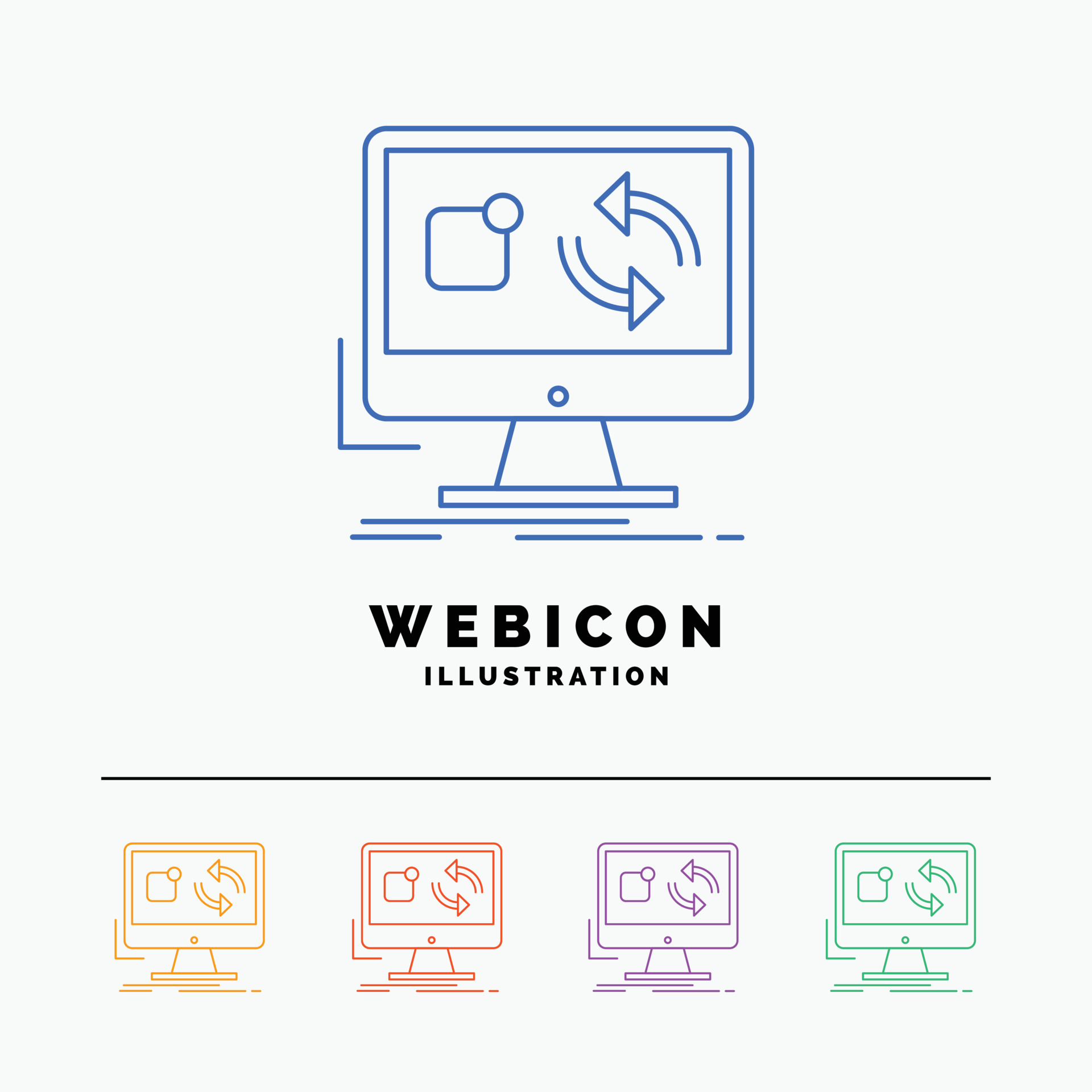 Update App Application Install Sync 5 Color Line Web Icon Template Isolated On White Vector