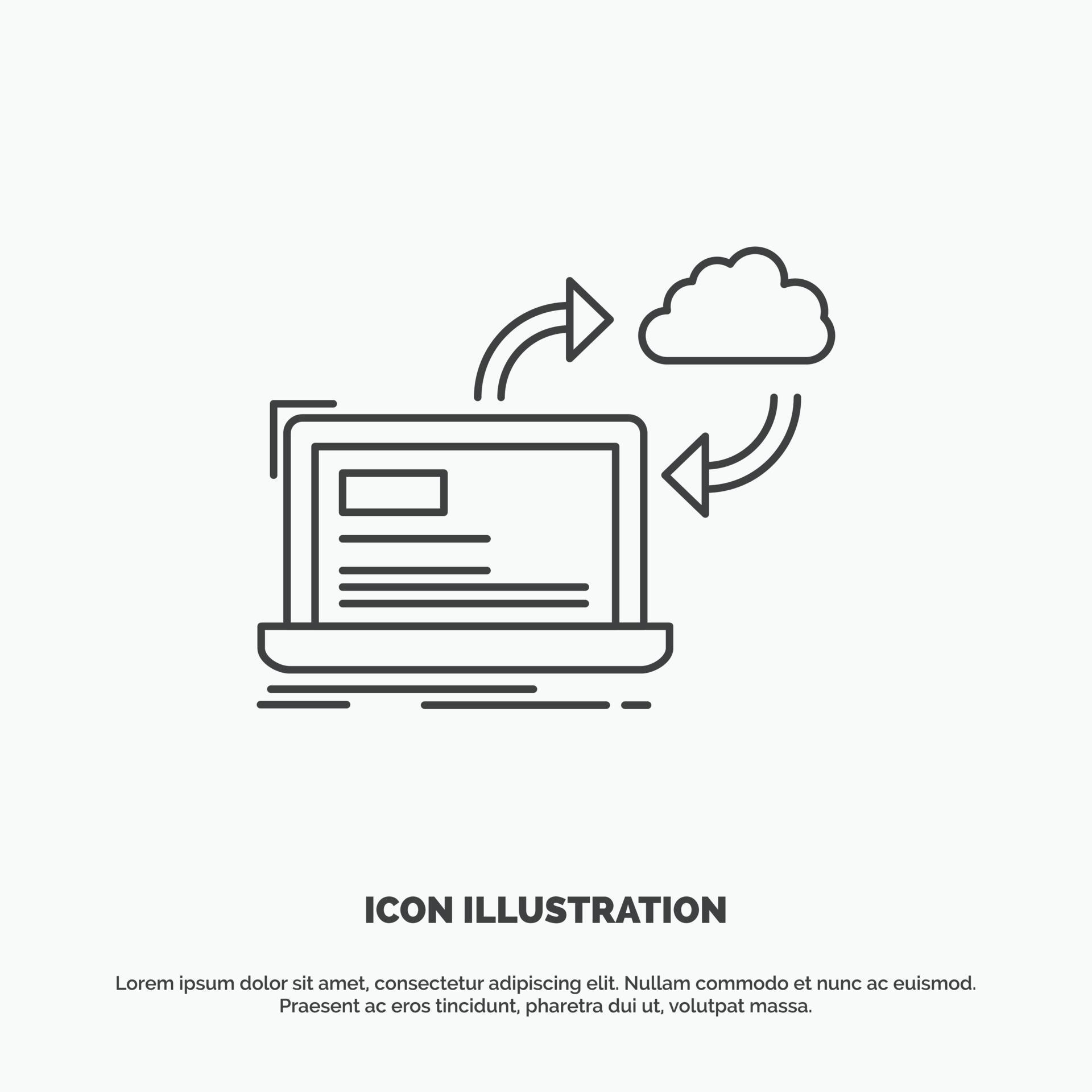 Sync Processing Data Dashboard Arrows Icon Line Vector Gray Symbol For Ui And Ux Website