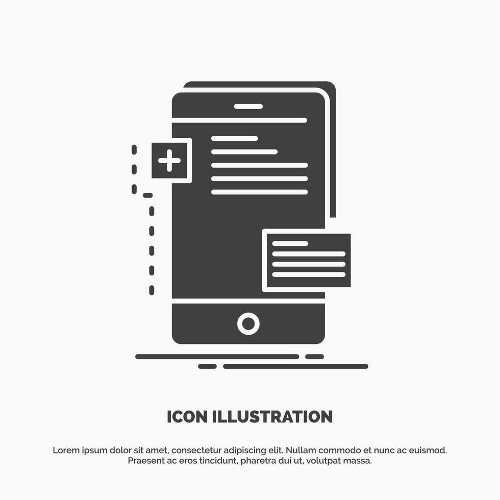 Frontend Interface Mobile Phone Developer Icon Glyph Vector Gray Symbol For Ui And Ux