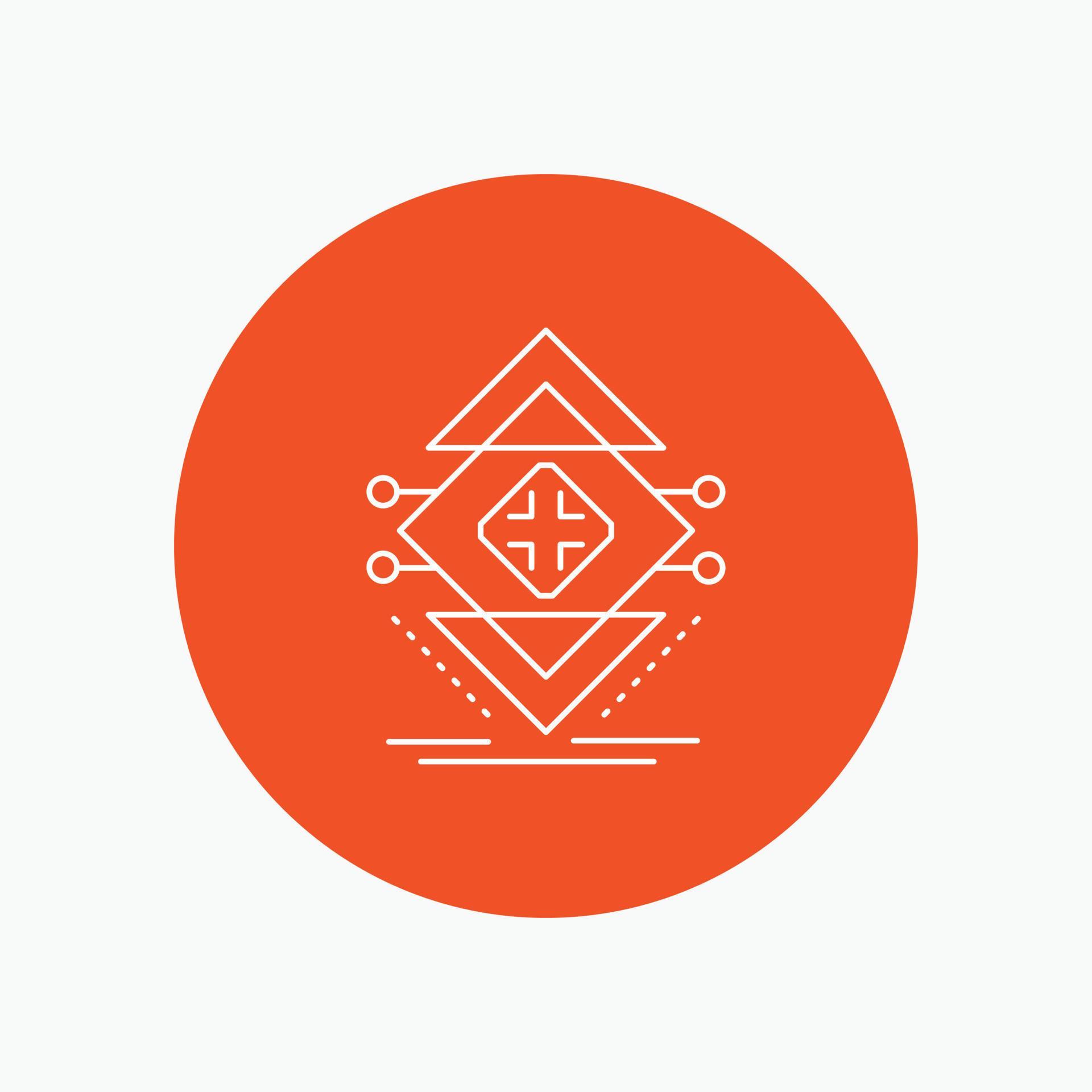 Computing Data Infrastructure Science Structure White Line Icon In