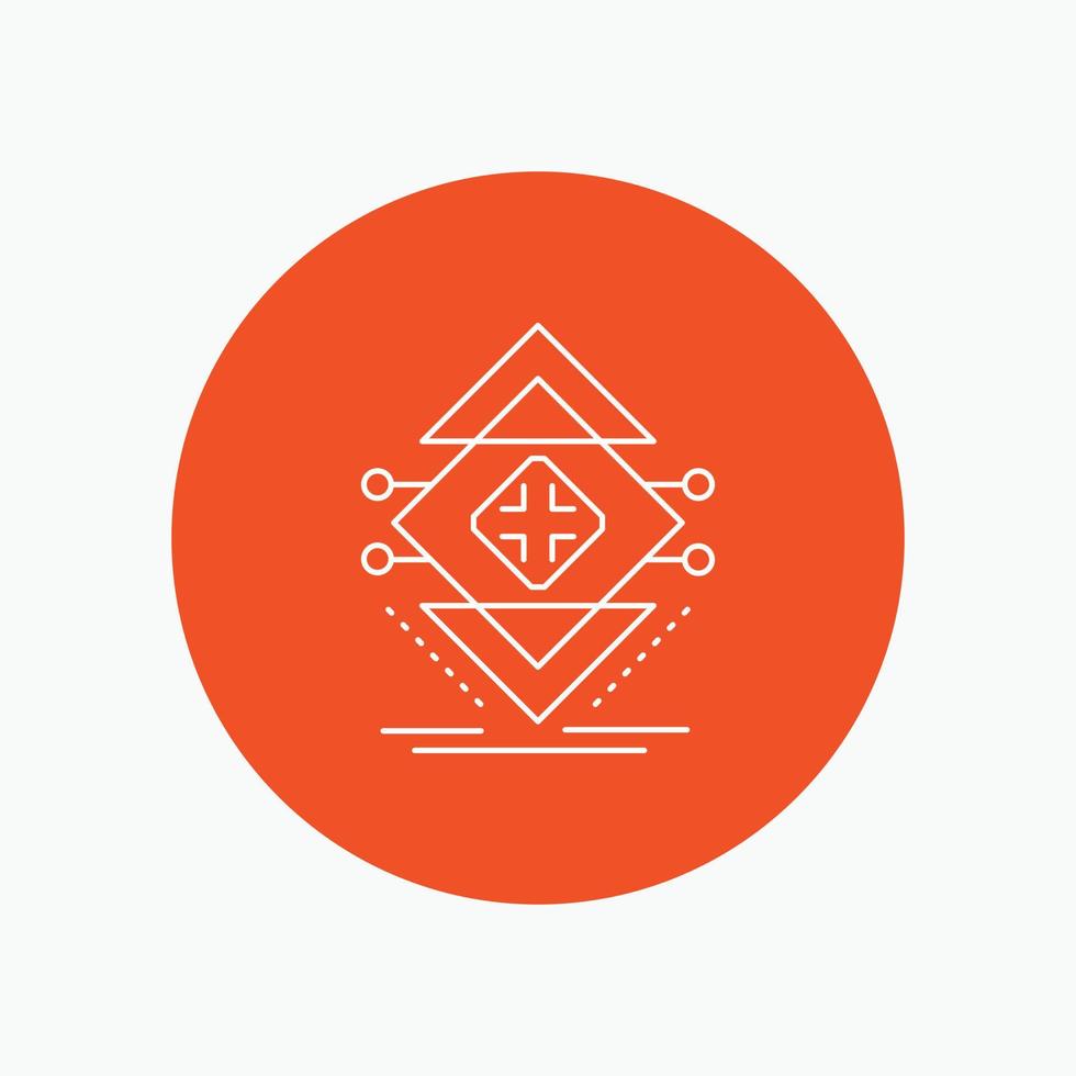 Computing Data Infrastructure Science Structure White Line Icon In