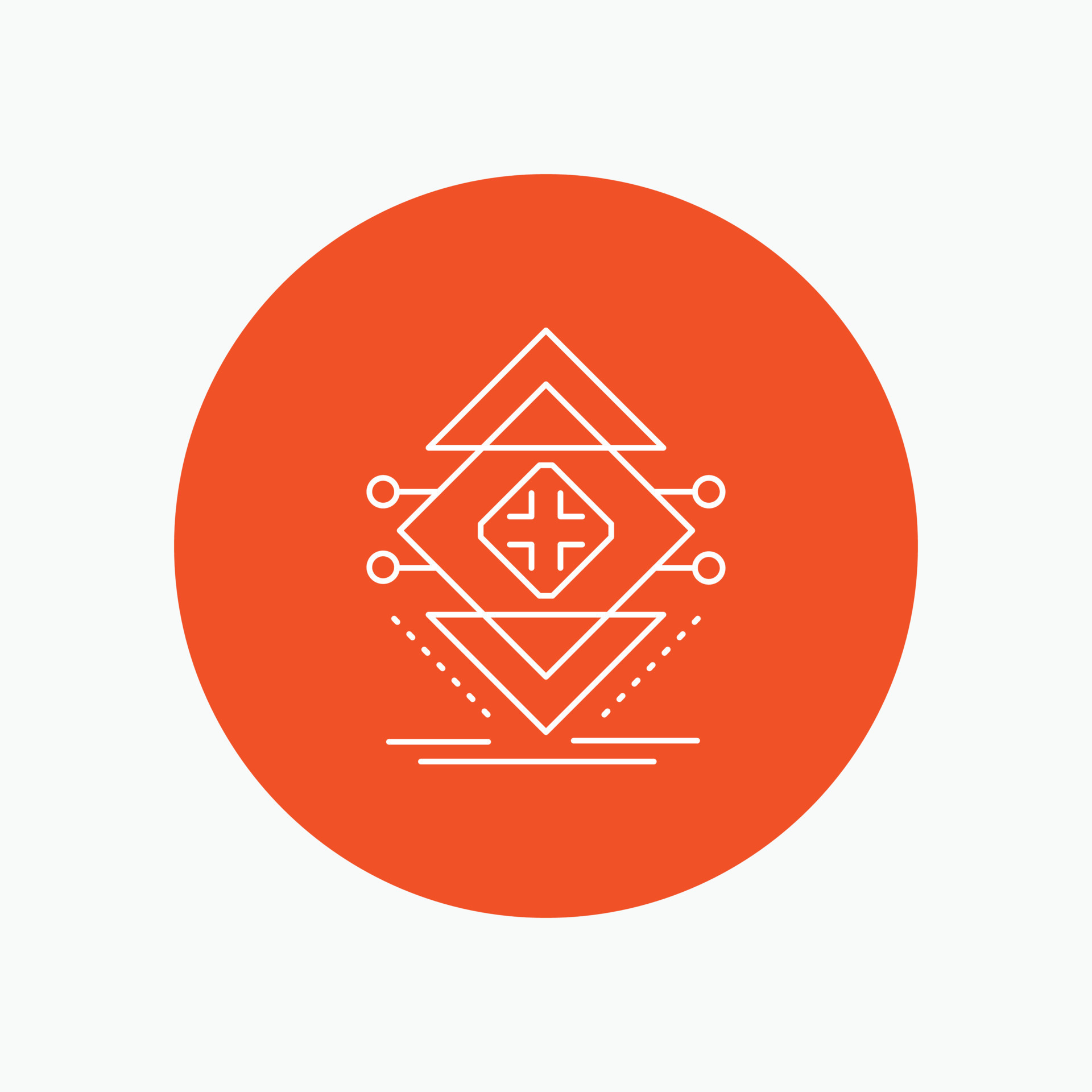 Computing Data Infrastructure Science Structure White Line Icon In Circle Background Vector