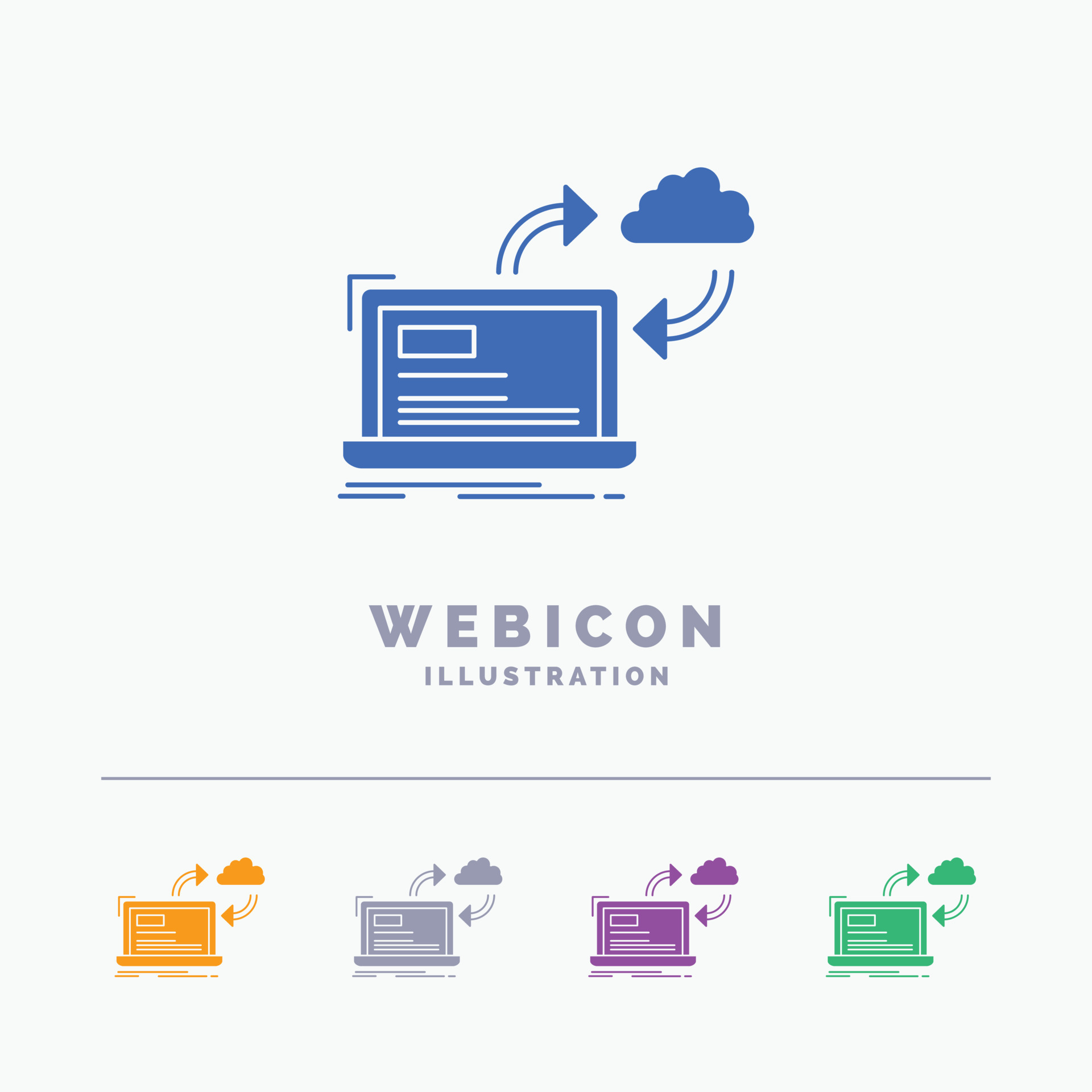 Sync Processing Data Dashboard Arrows 5 Color Glyph Web Icon