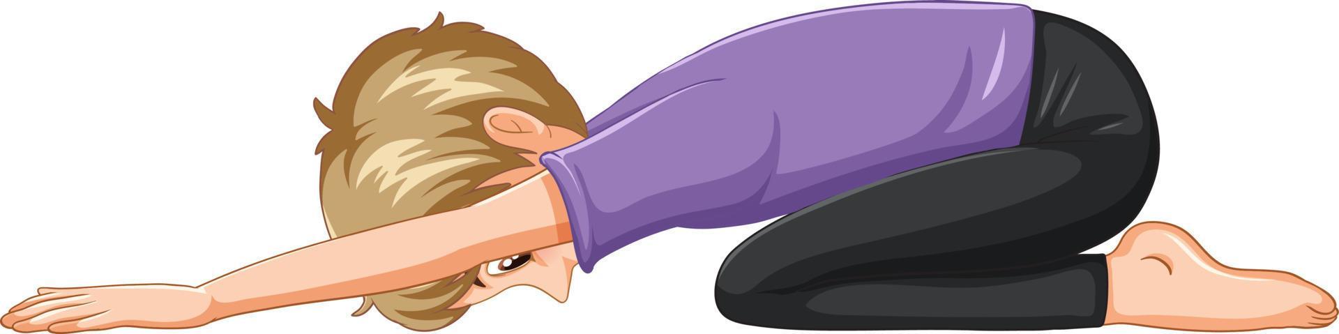 Yoga child pose cartoon character 12803531 Vector Art at Vecteezy