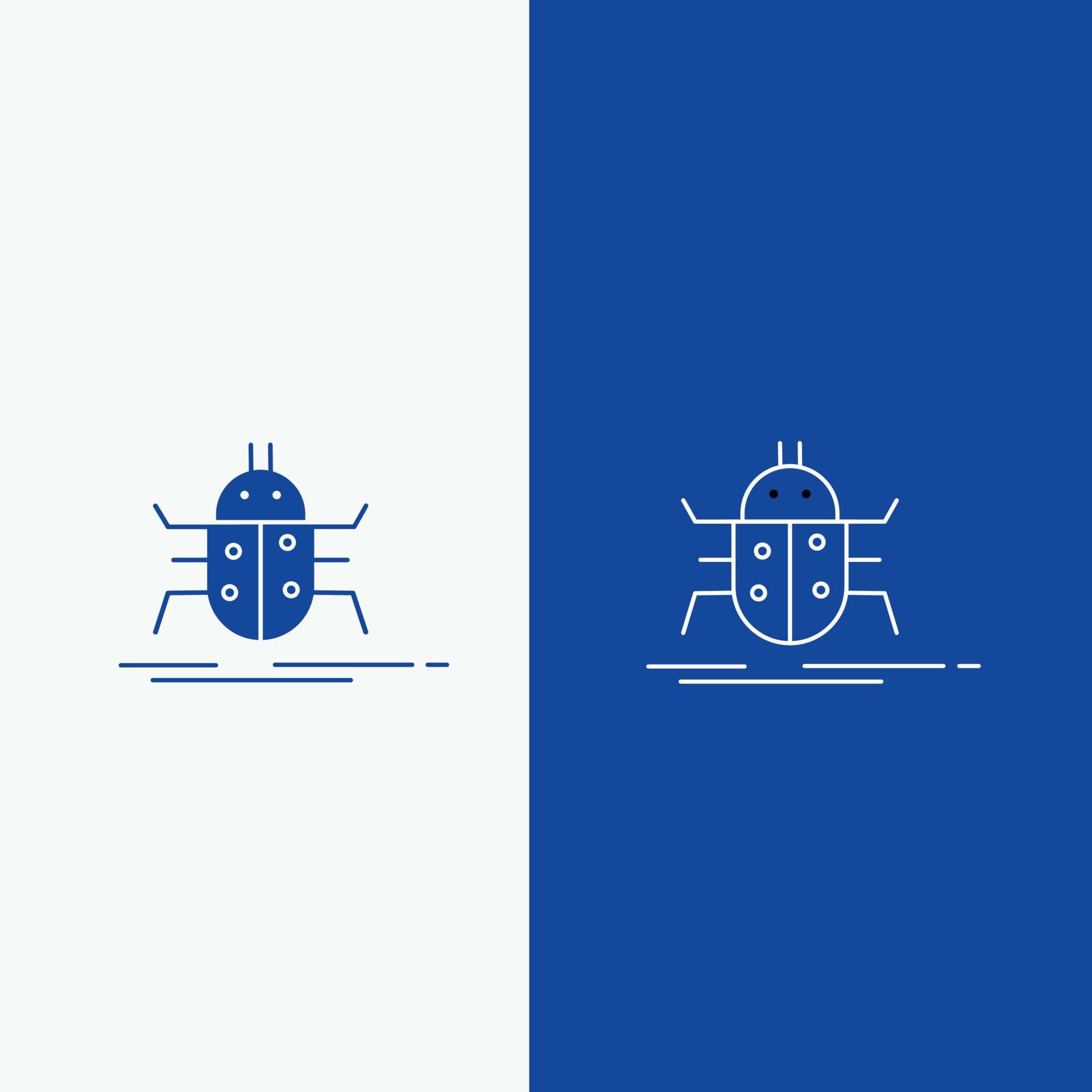 Bug Bugs Insect Testing Virus Line And Glyph Web Button In Blue