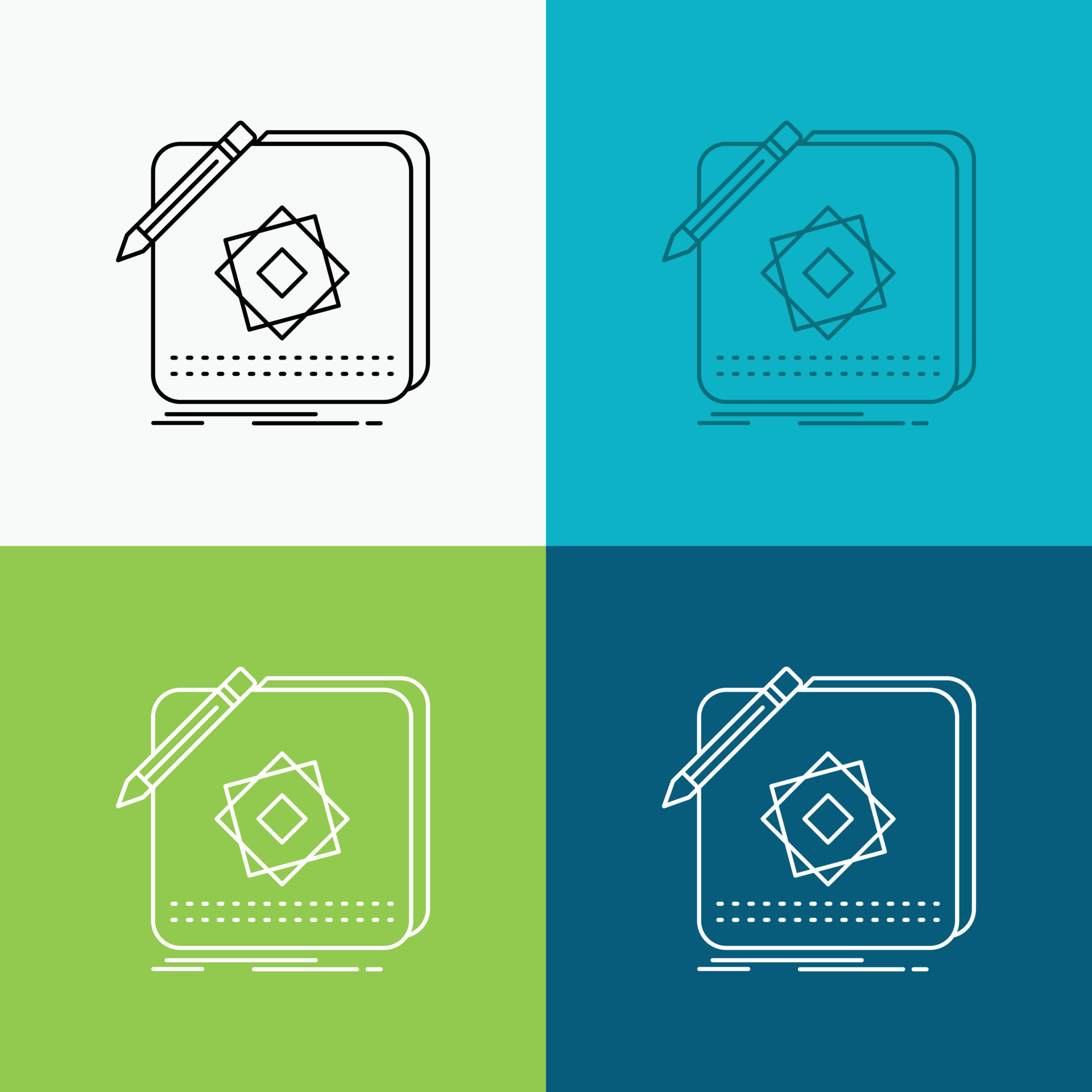 Design. App. Logo. Application. Design Icon Over Various Background. Line style design. designed ...