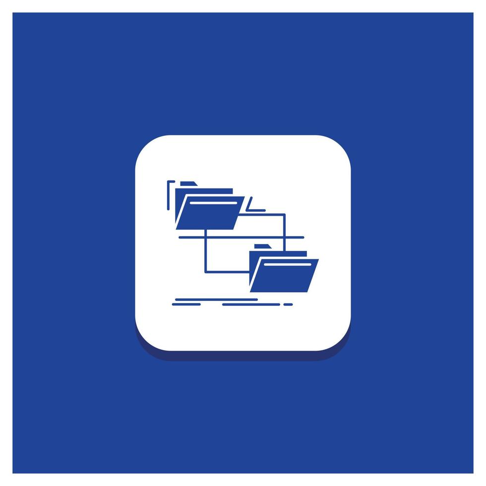 Blue Round Button For Folder File Management Move Copy Glyph Icon 12804291 Vector Art At