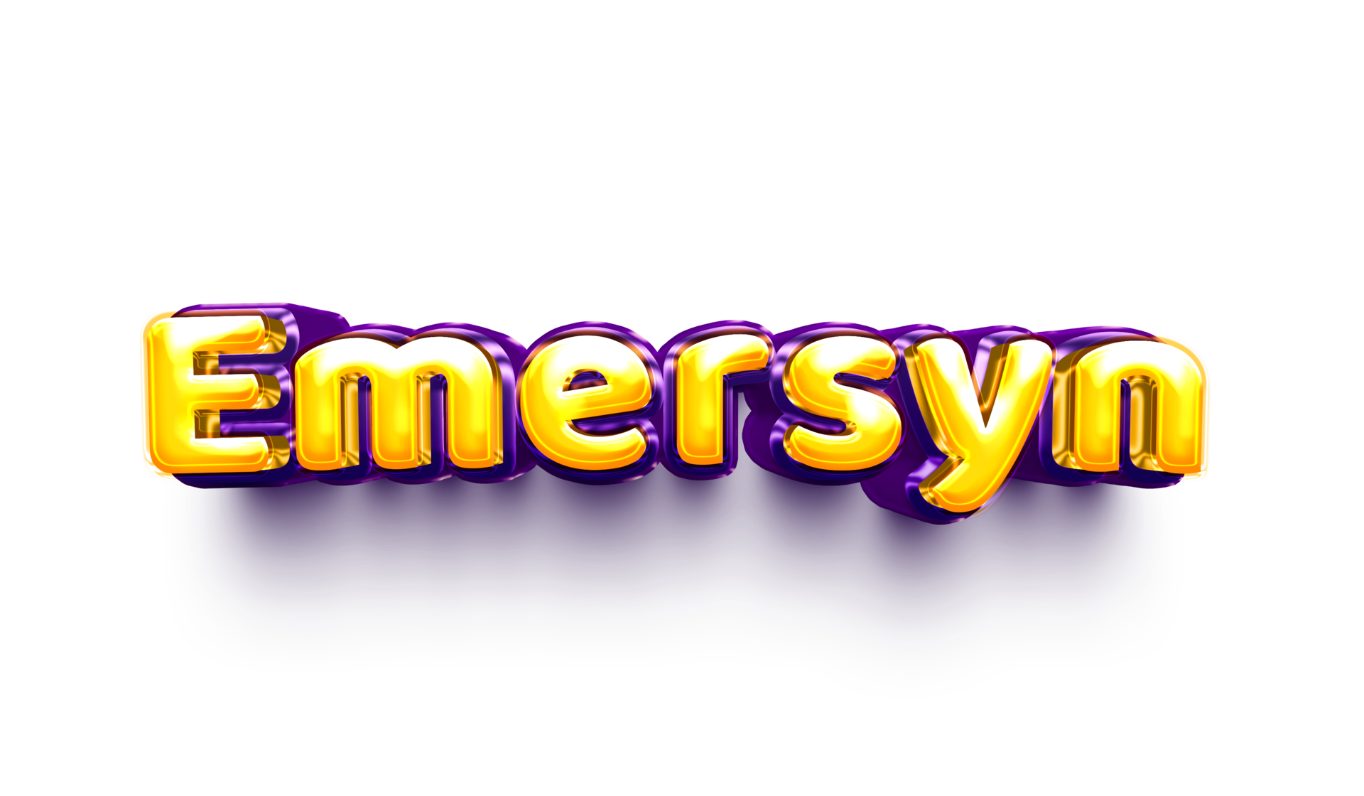 girl name inflated air foil shiny celebration decoration emersyn 12806354 PNG