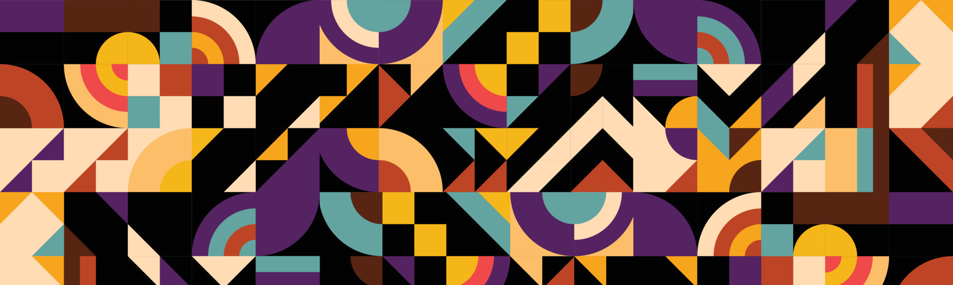 Abstract Trendy Geometric Patterns In Multiple Colors And Shapes For