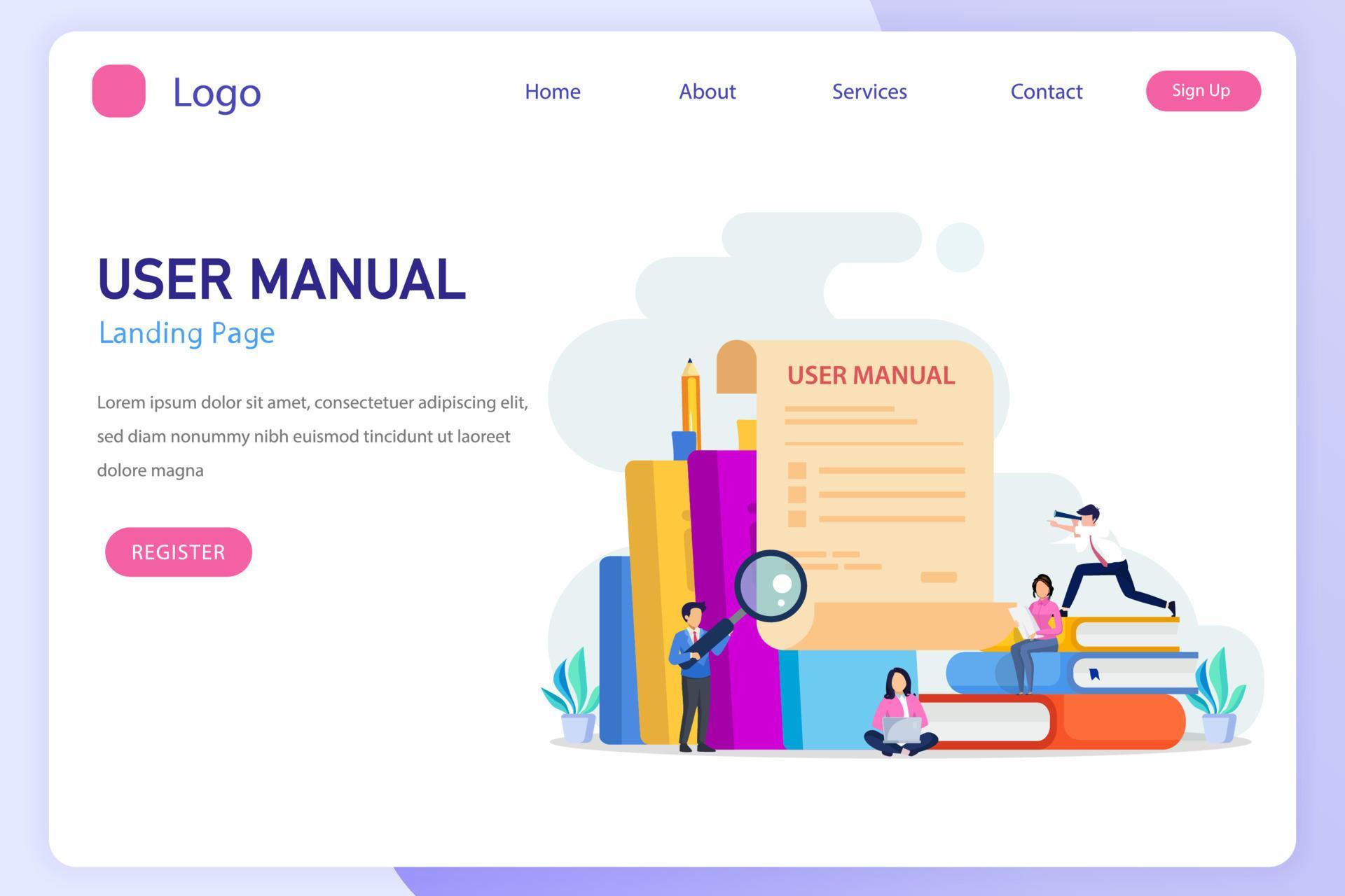 User guide manual, instruction and guidebook vector concept 12807189 ...