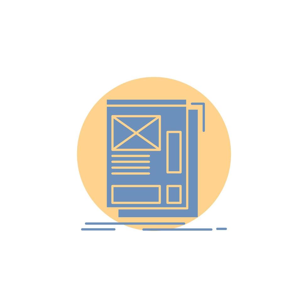 wire. framing. Web. Layout. Development Glyph Icon. 12809772 Vector Art at Vecteezy