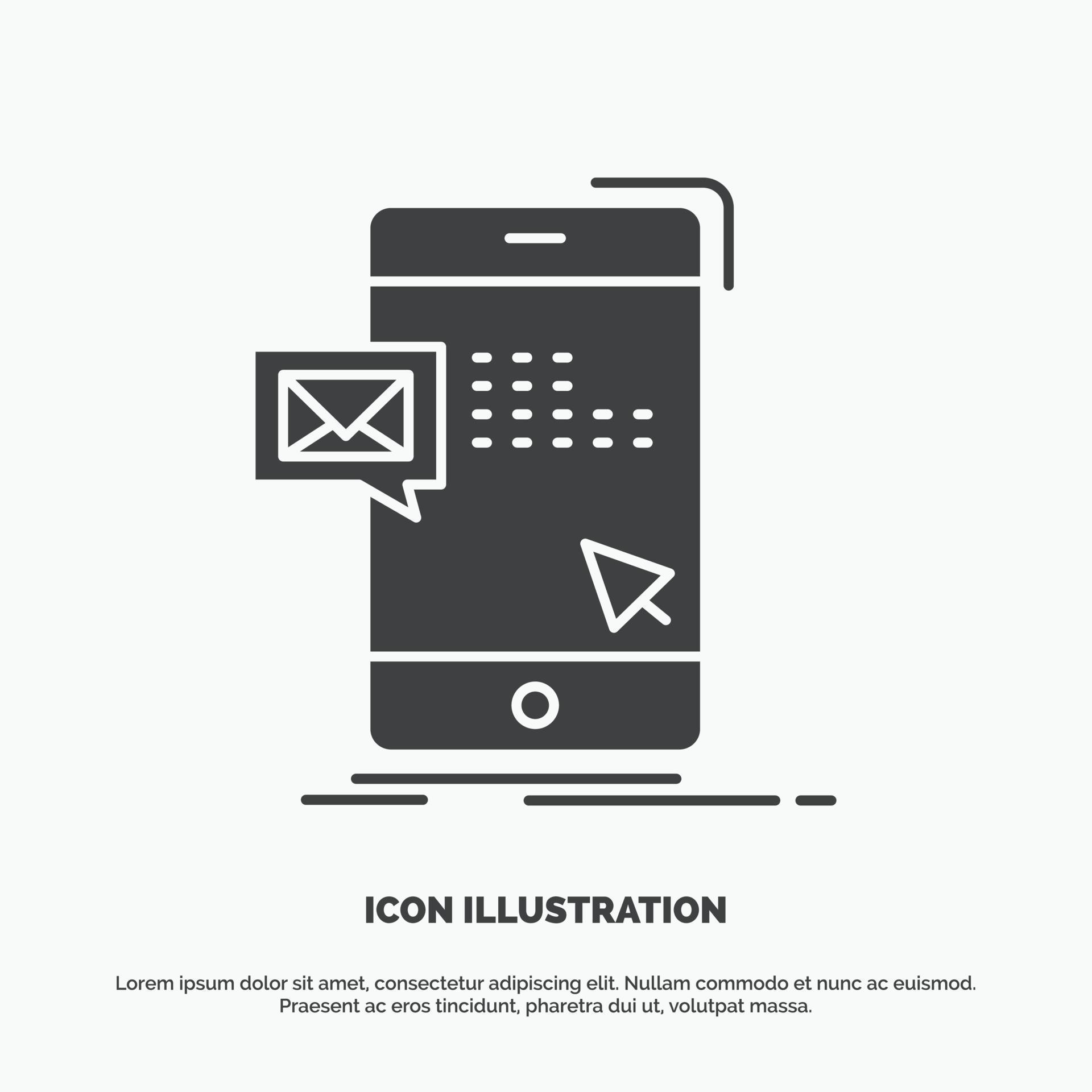 Bulk Dialog Instant Mail Message Icon Glyph Vector Gray Symbol For Ui And Ux Website Or