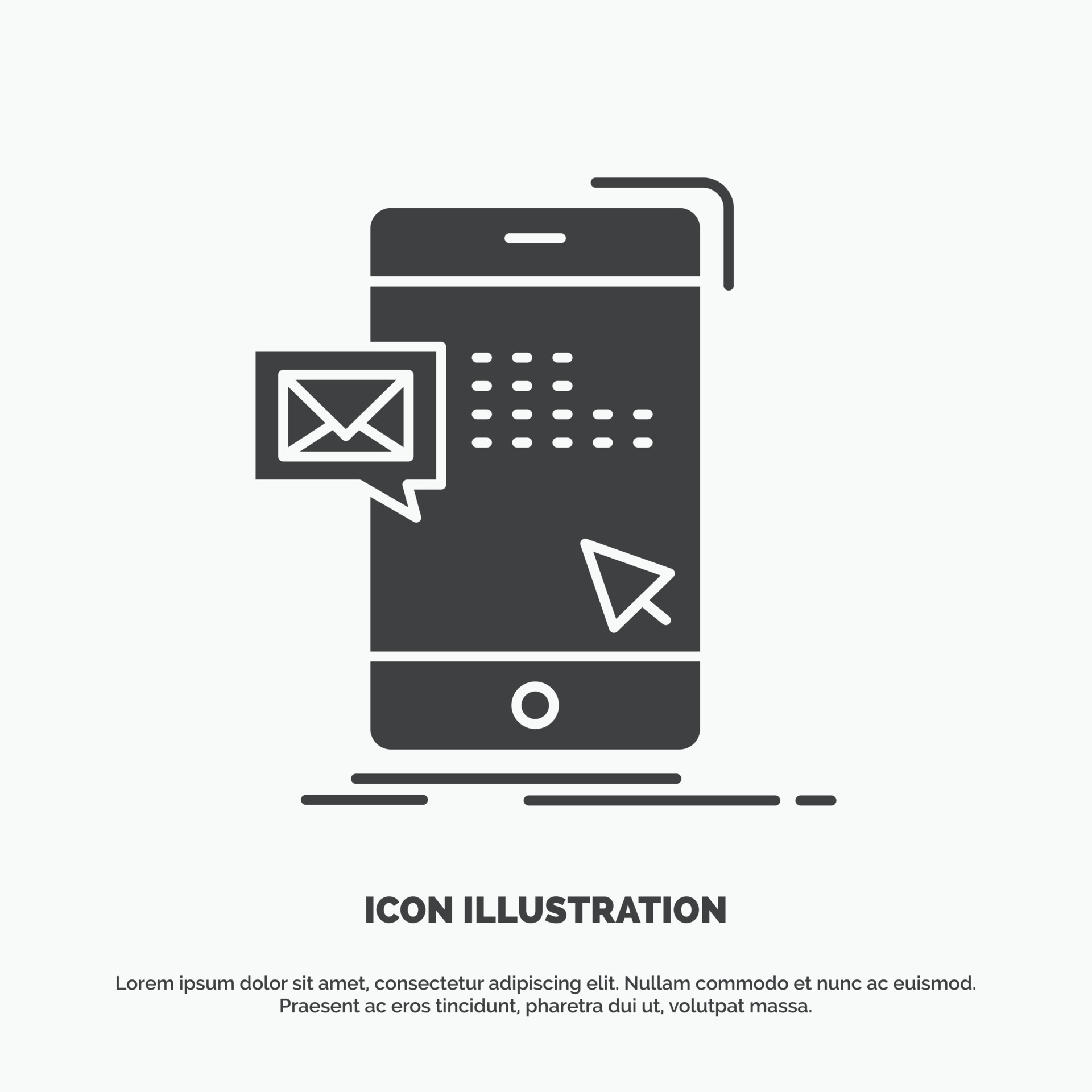 Bulk Dialog Instant Mail Message Icon Glyph Vector Gray Symbol For Ui And Ux Website Or