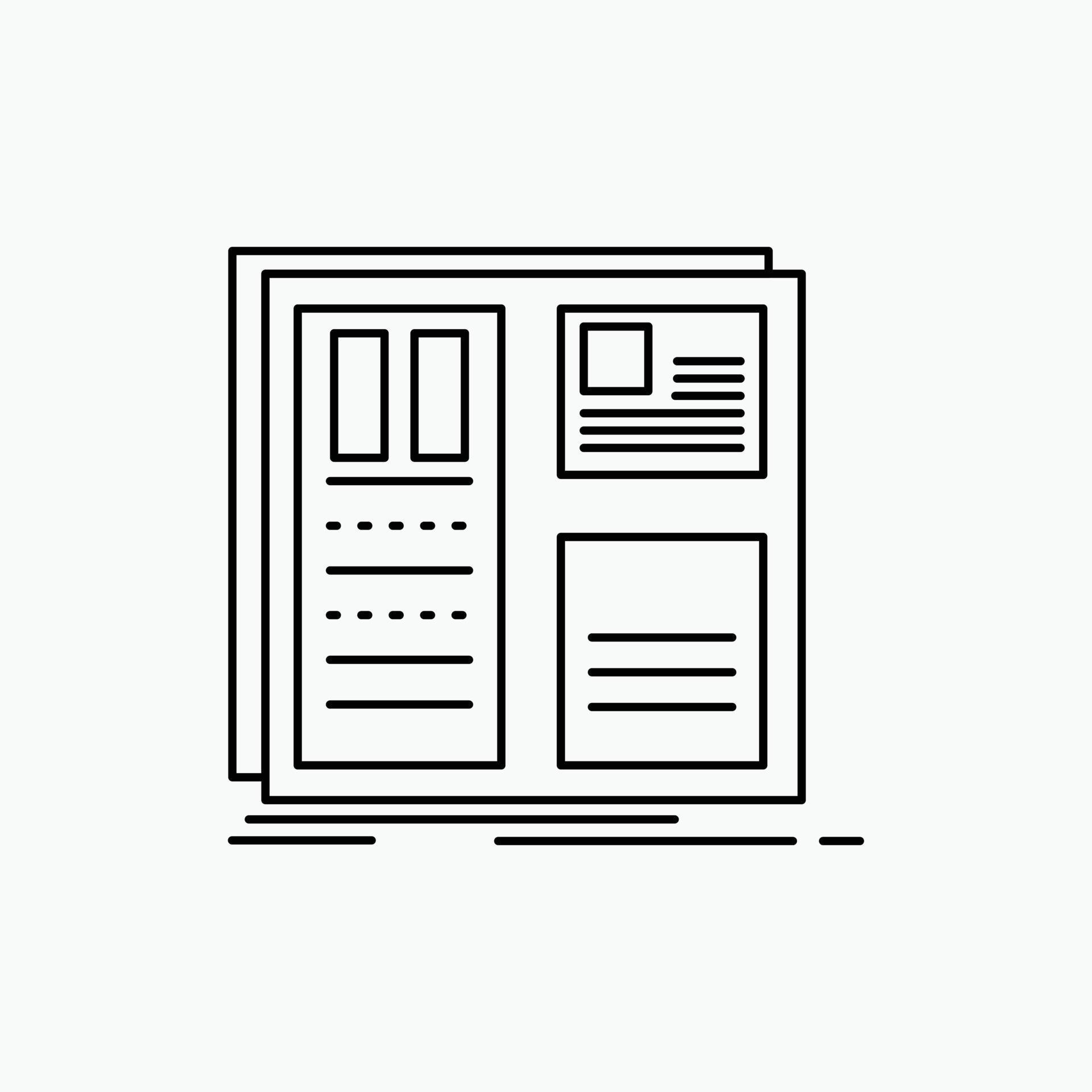 Design Grid Interface Layout Ui Line Icon Vector Isolated