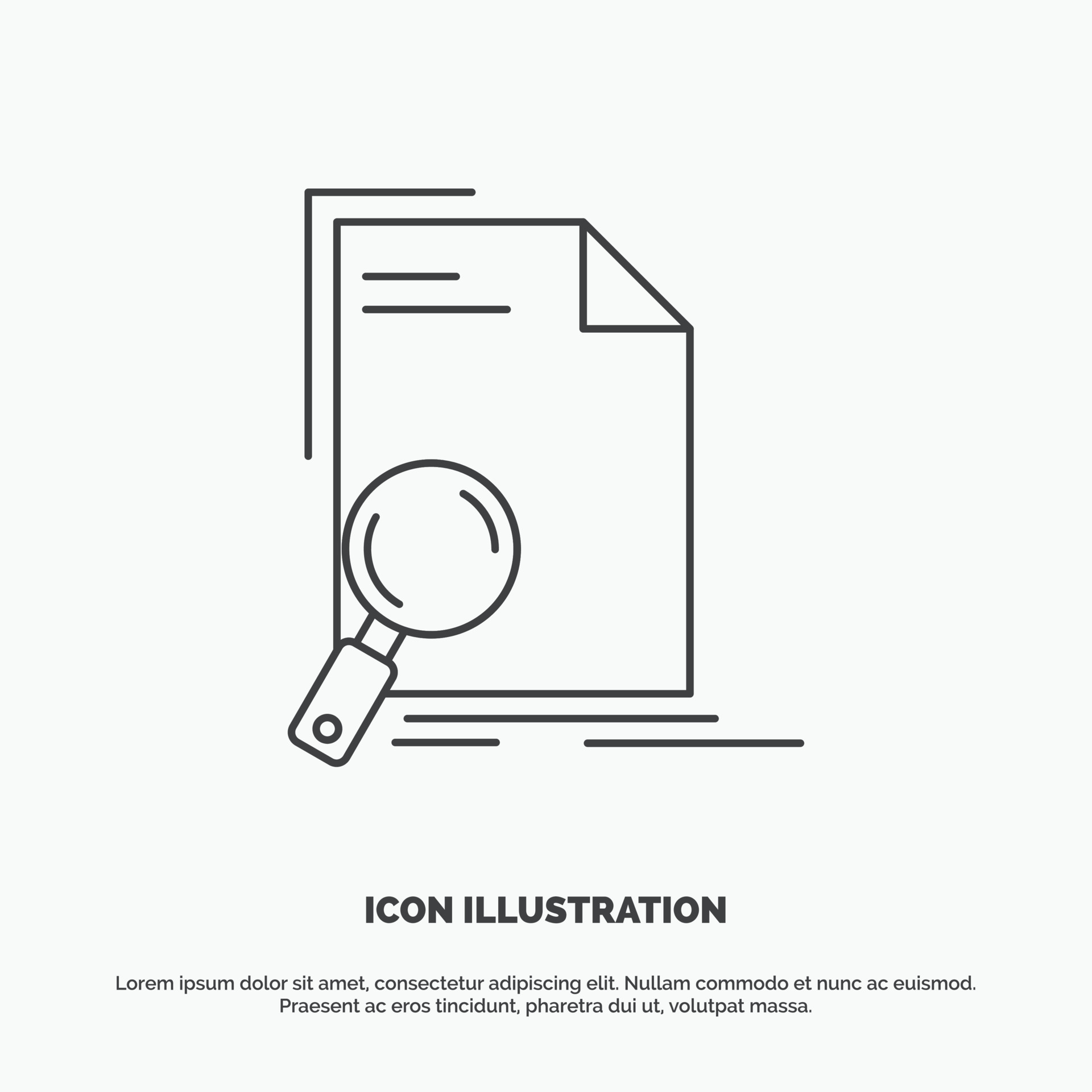 Analysis Document File Find Page Icon Line Vector Gray Symbol For Ui And Ux Website Or