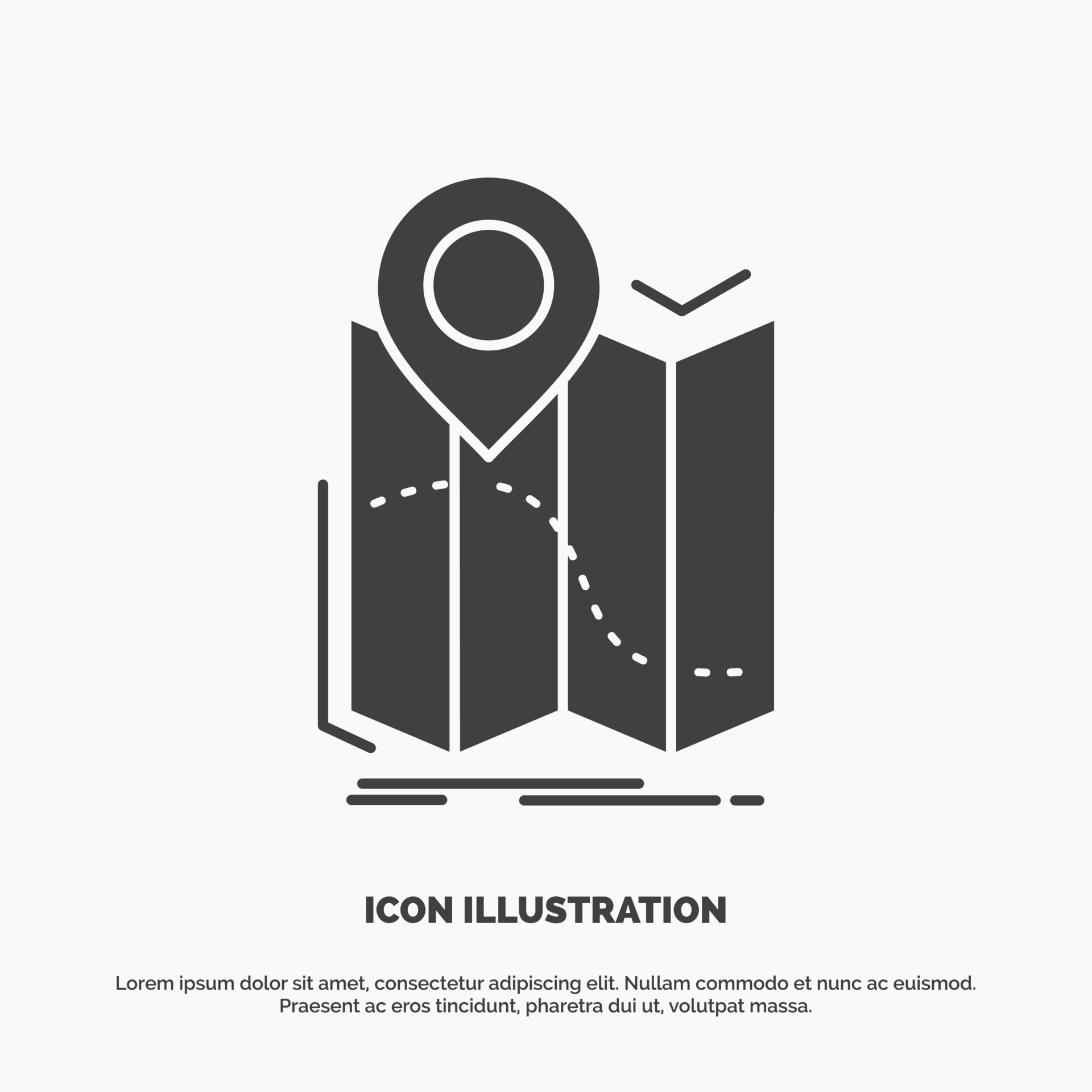 Gps Location Map Navigation Route Icon Glyph Vector Gray Symbol For Ui And Ux Website Or