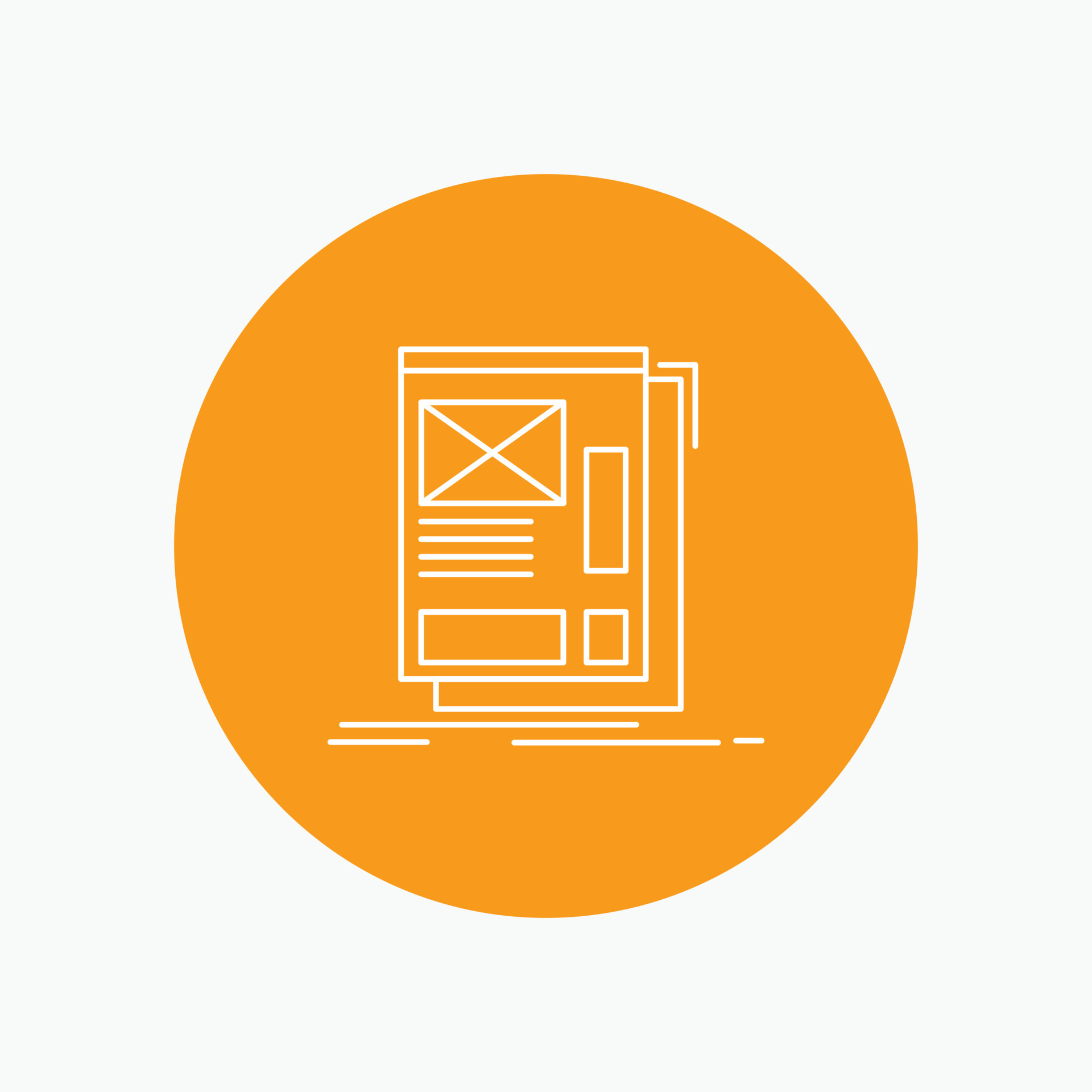 Wire Framing Web Layout Development White Line Icon In Circle Background Vector Icon