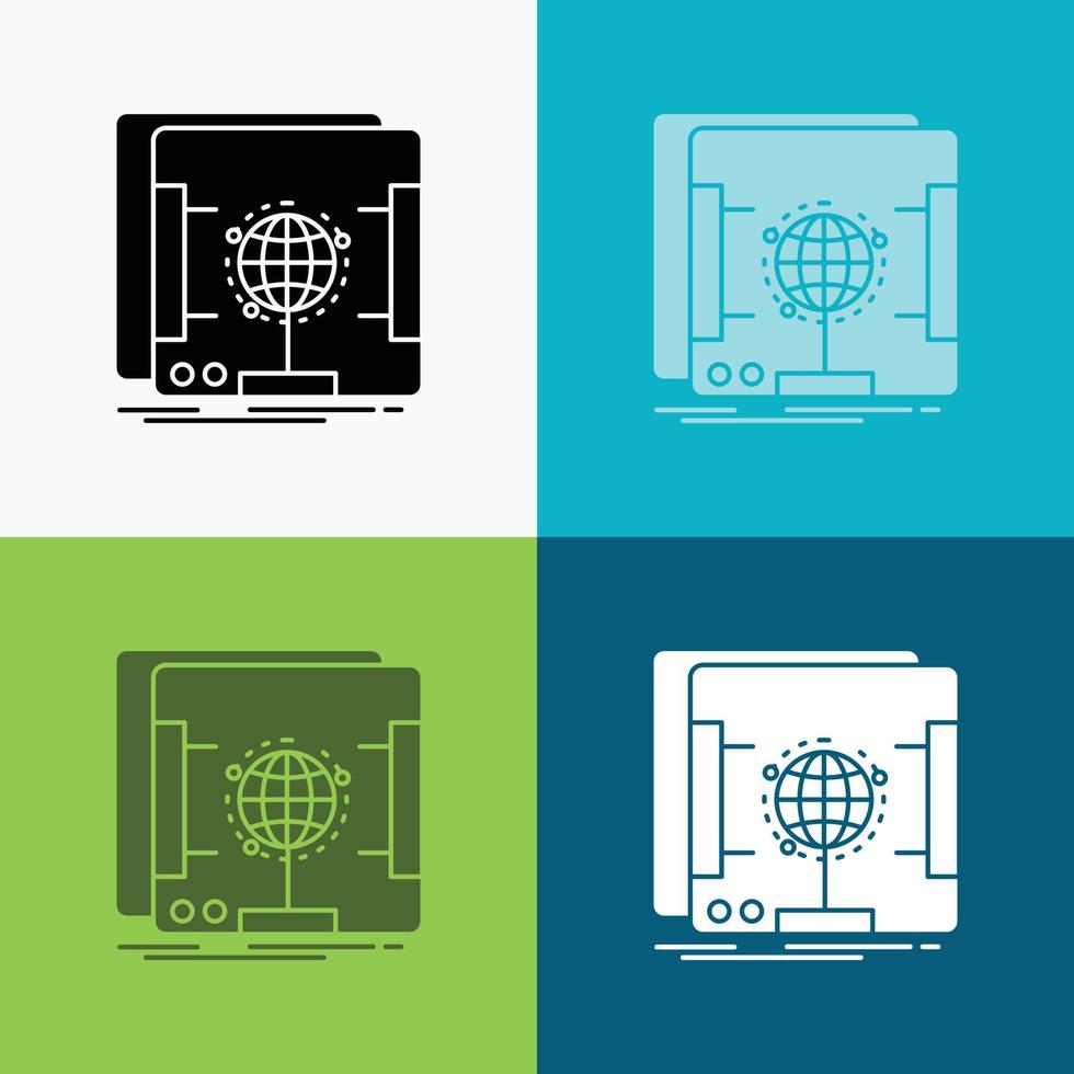 3d. dimensional. holographic. scan. scanner Icon Over Various Background. glyph style design ...