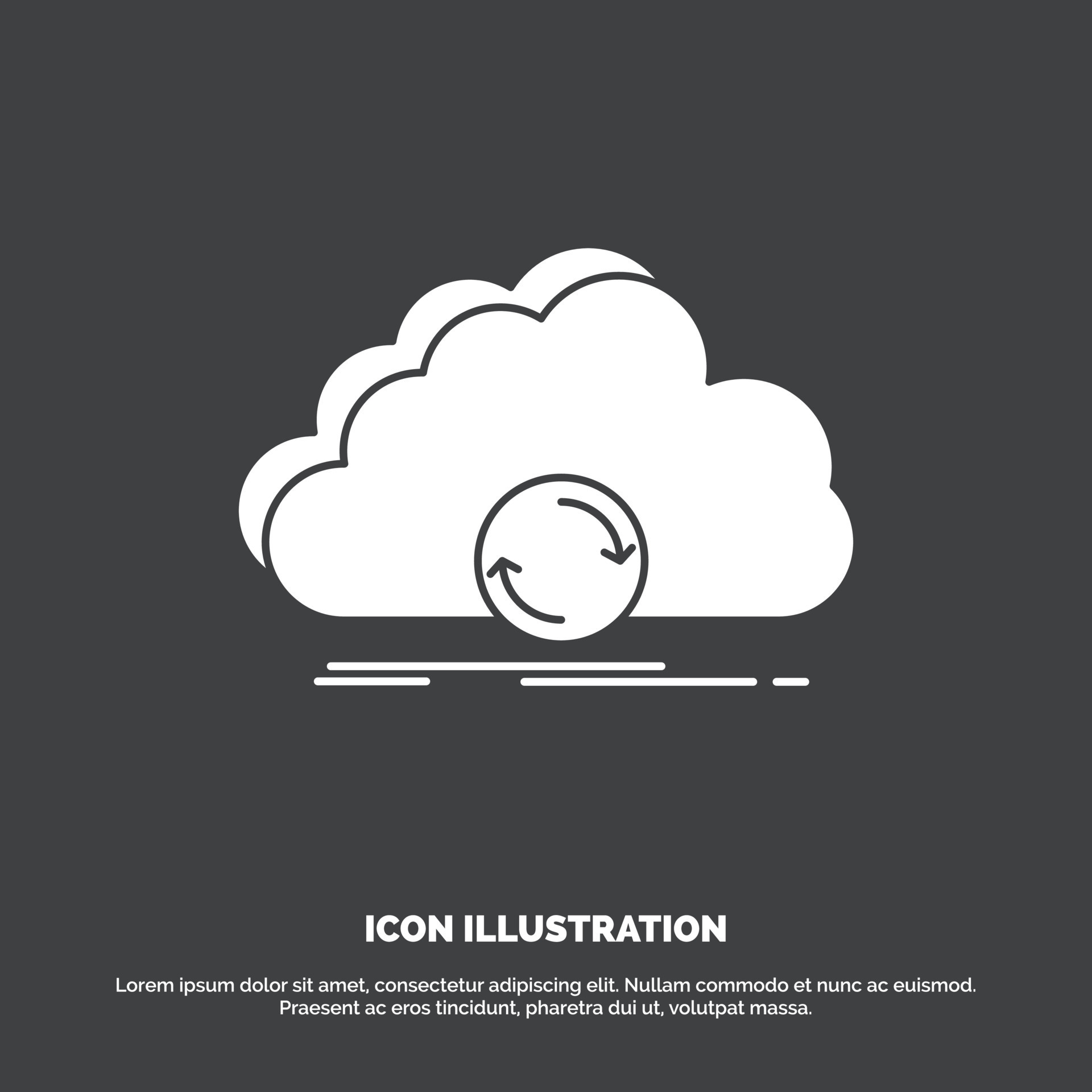 Cloud Syncing Sync Data Synchronization Icon Glyph Vector Symbol For Ui And Ux Website Or