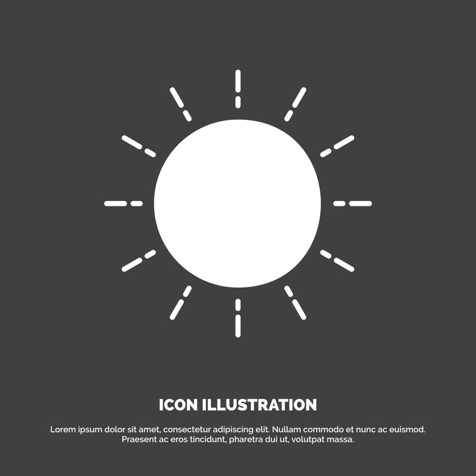 sun. weather. sunset. sunrise. summer Icon. glyph vector symbol for UI ...
