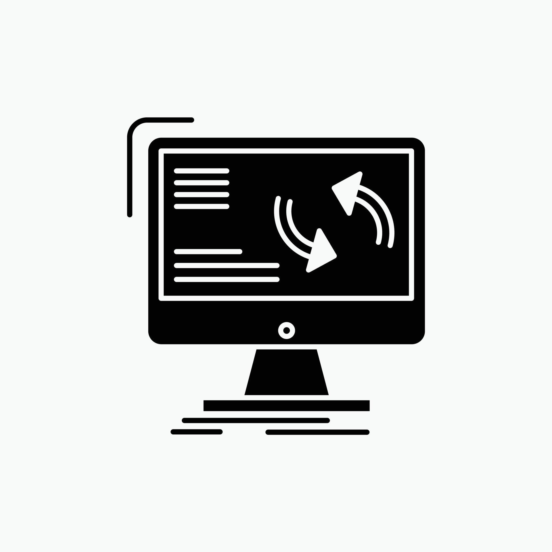 Synchronization Sync Information Data Computer Glyph Icon Vector Isolated Illustration