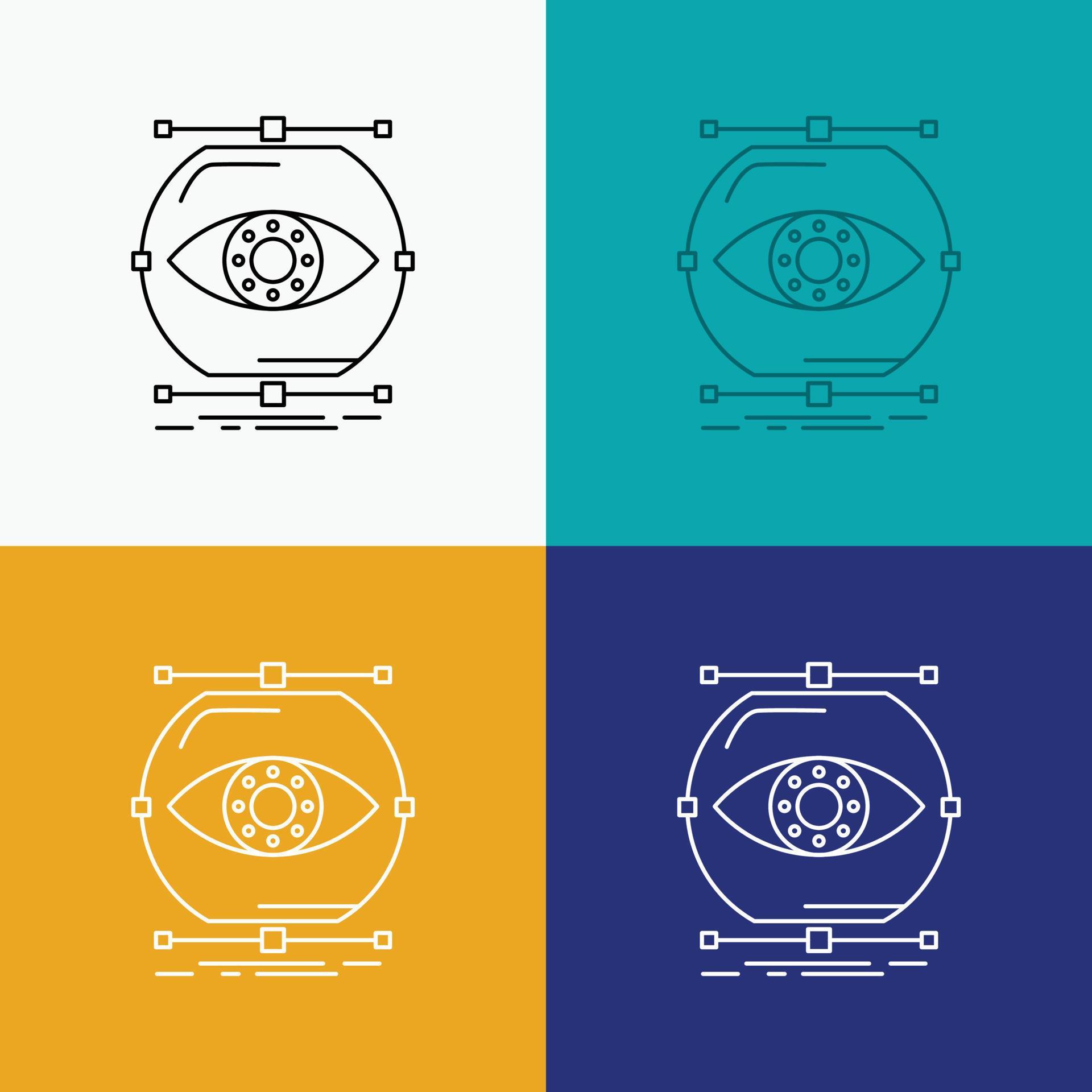 Visualize Conception Monitoring Monitoring Vision Icon Over Various