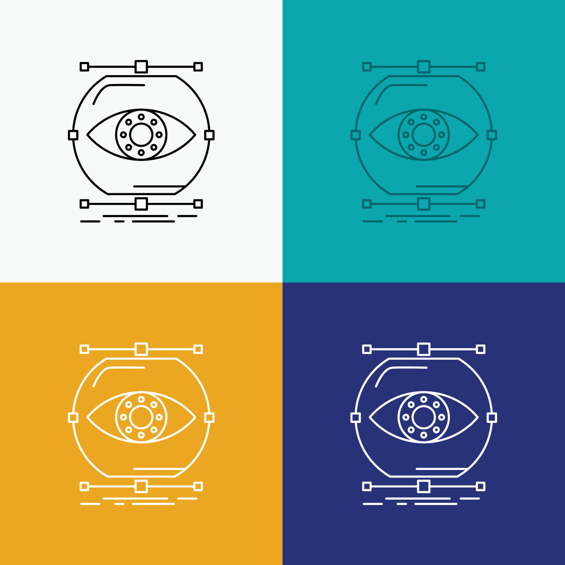 Visualize Conception Monitoring Monitoring Vision Icon Over Various