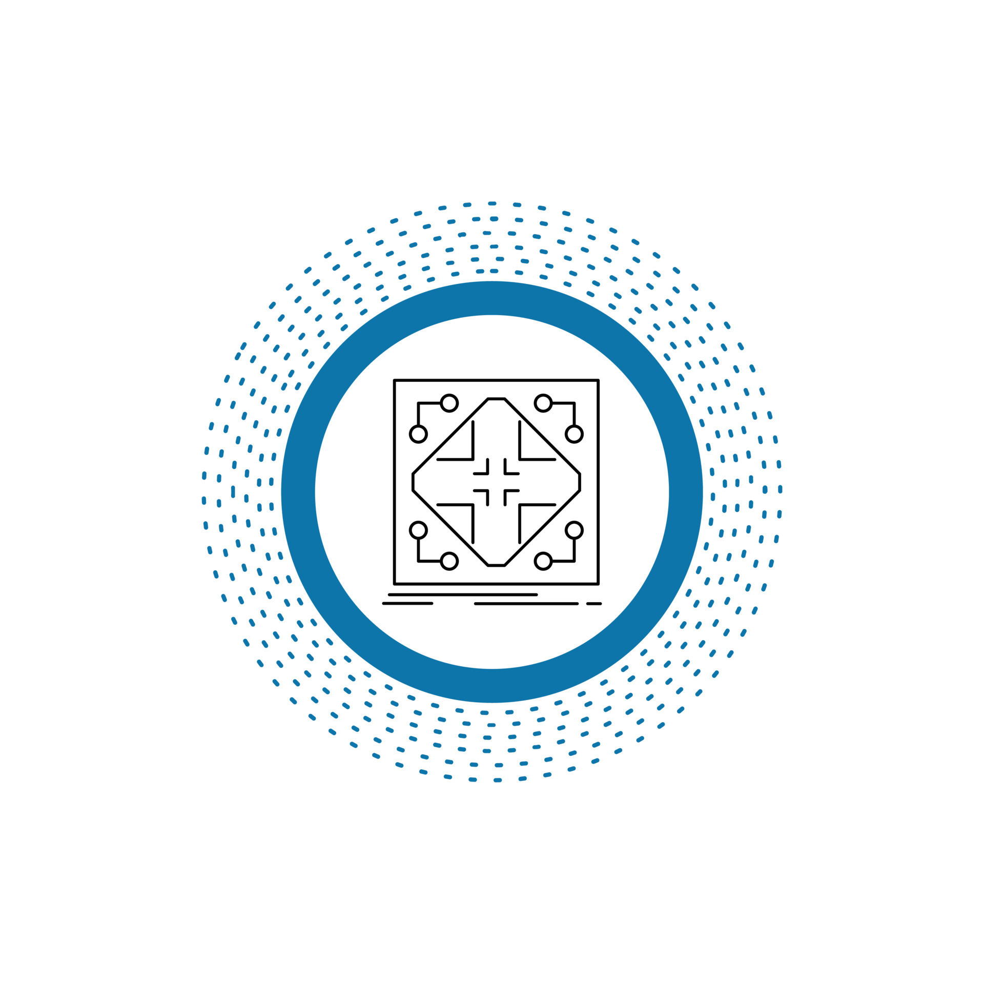 Data Infrastructure Network Matrix Grid Line Icon Vector Isolated
