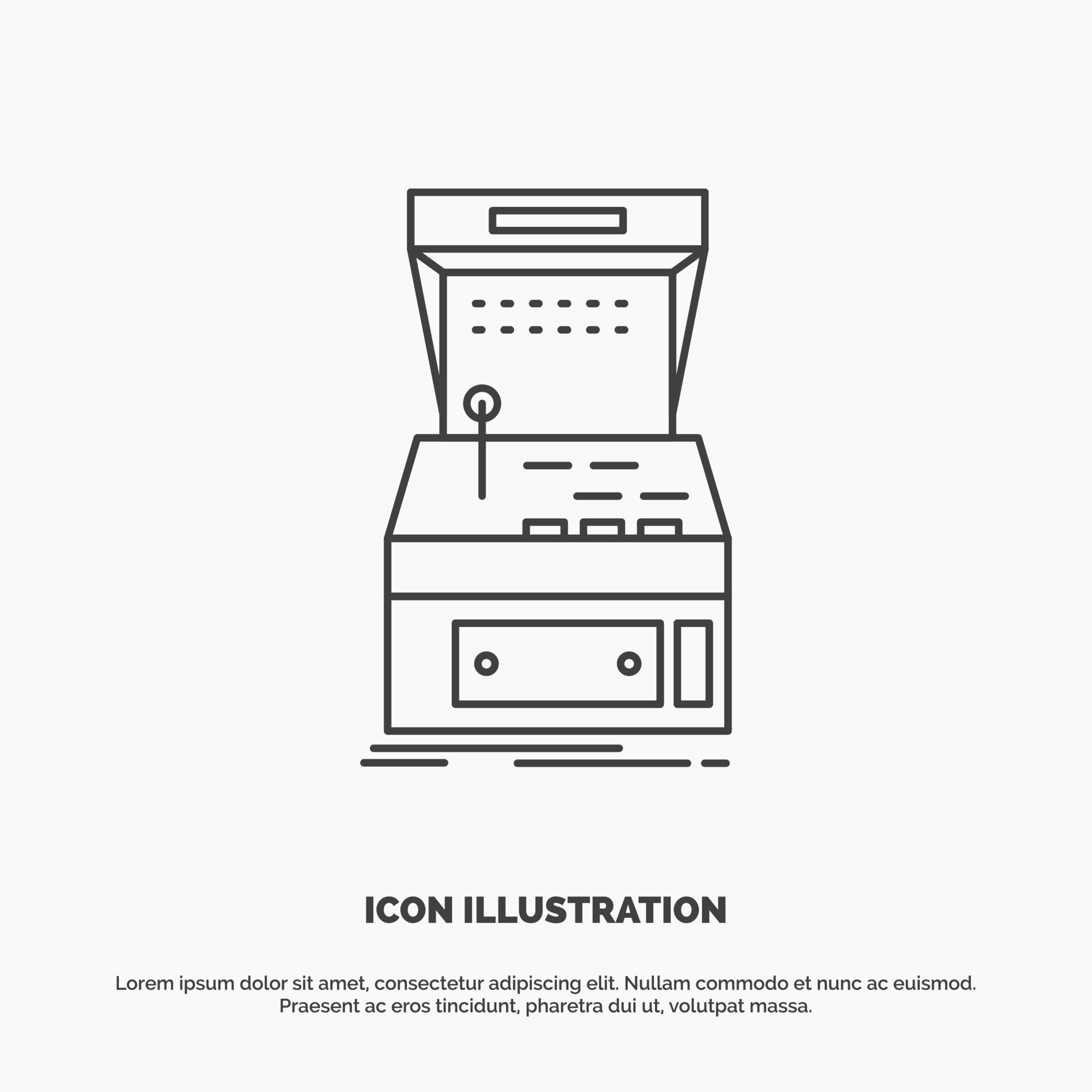 Arcade Console Game Machine Play Icon Line Vector Gray Symbol For Ui And Ux Website Or