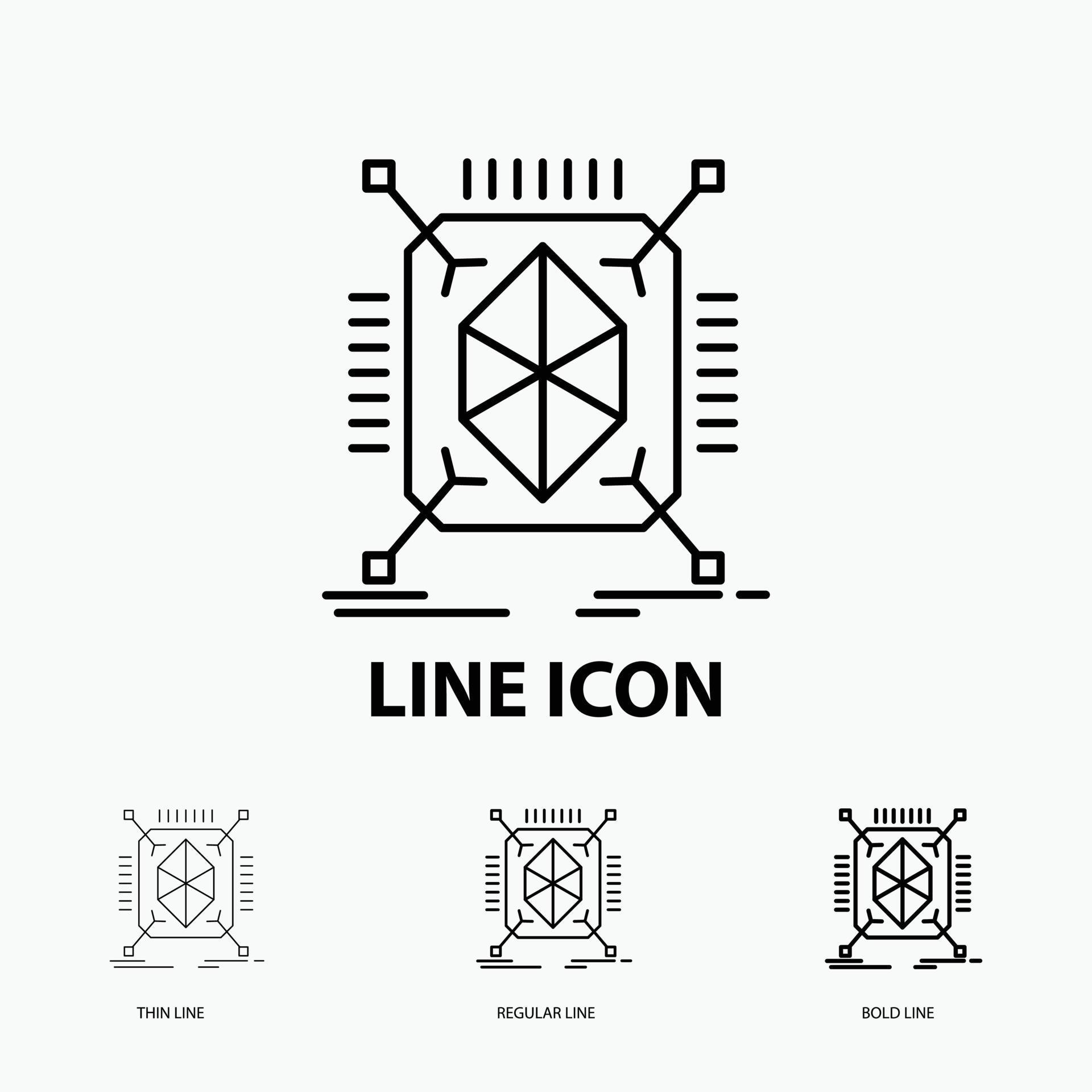 Object Prototyping Rapid Structure 3d Icon In Thin Regular And Bold Line Style Vector