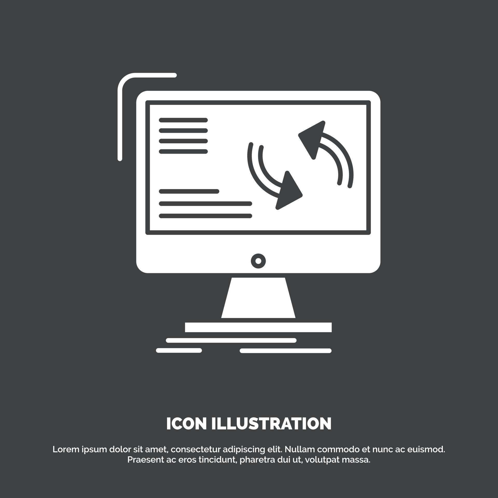 Synchronization Sync Information Data Computer Icon Glyph Vector Symbol For Ui And Ux