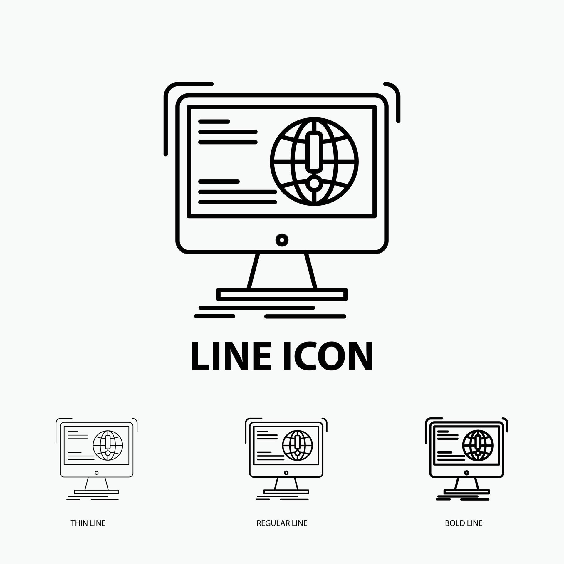 information. content. development. website. web Icon in Thin. Regular and Bold Line Style ...