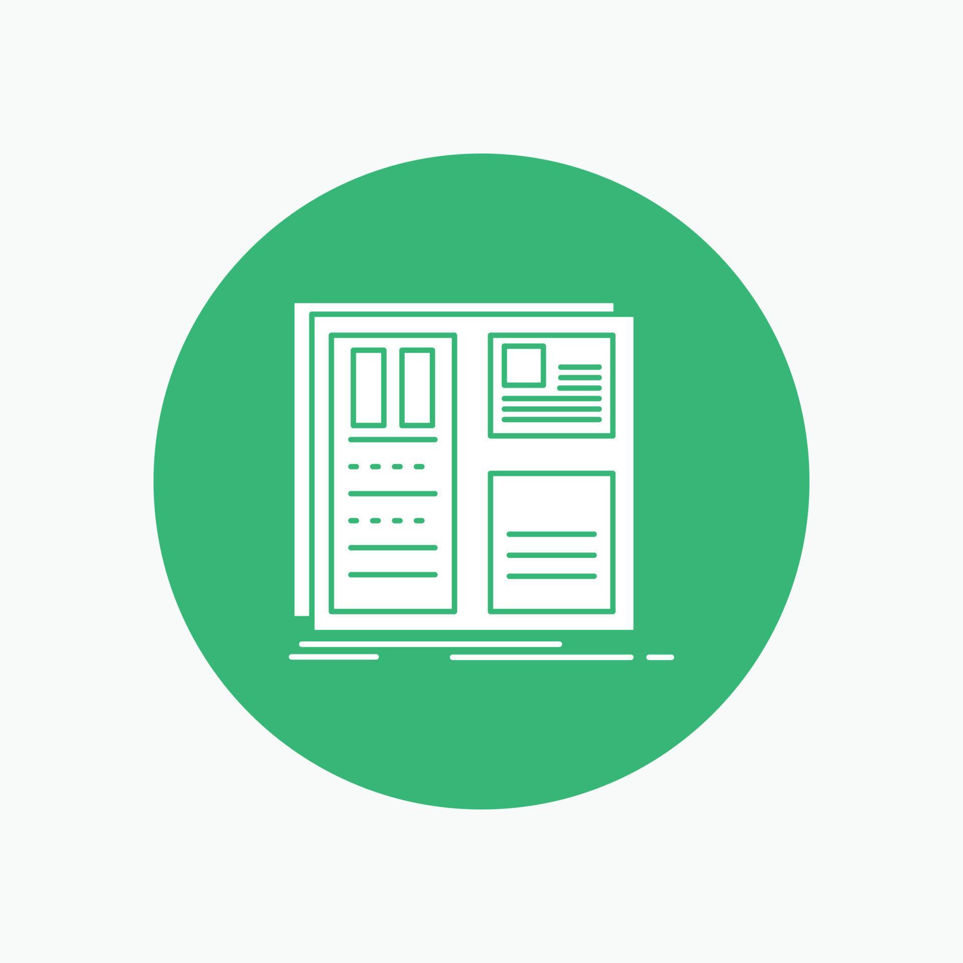 Design. grid. interface. layout. ui White Glyph Icon in Circle. Vector Button illustration ...