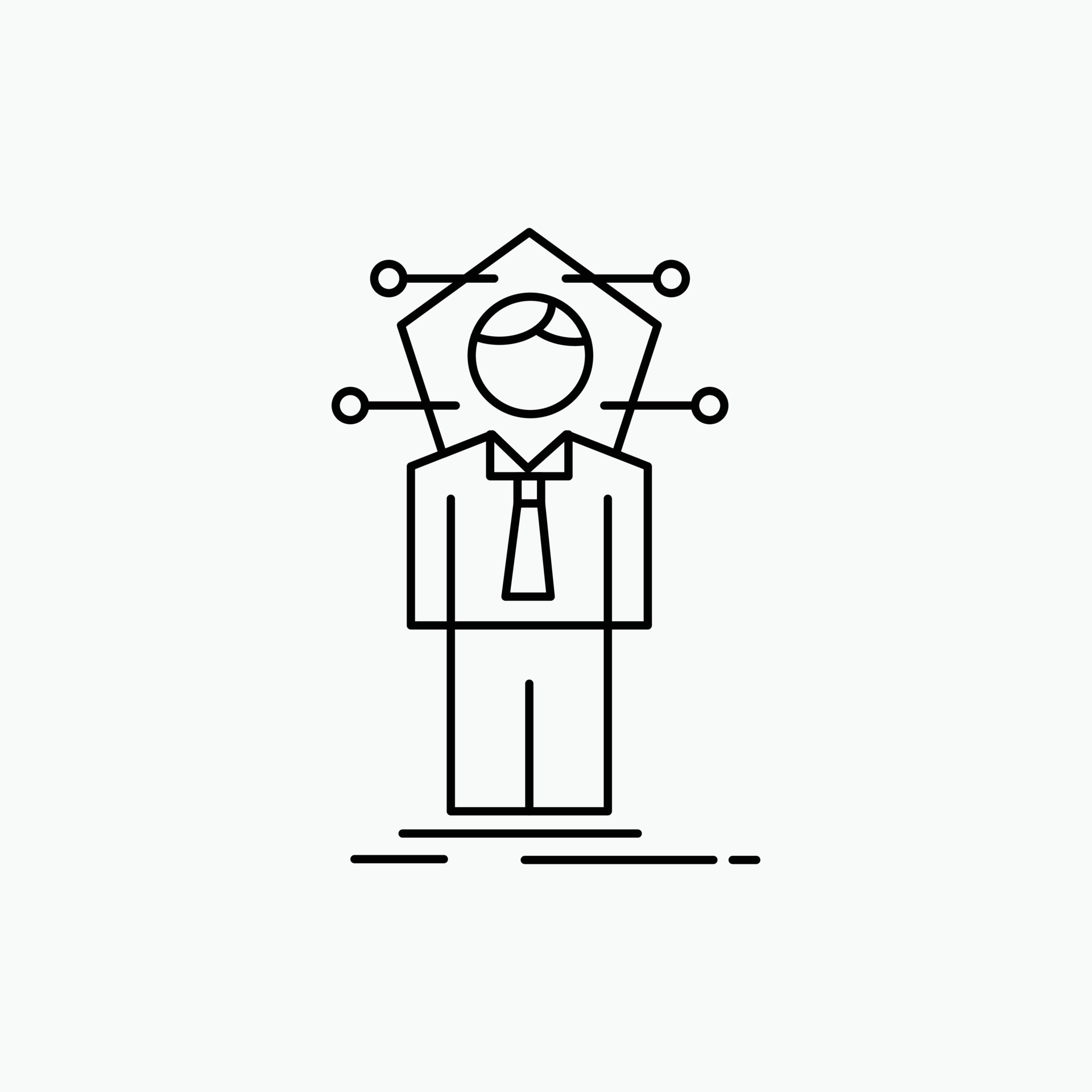 Business Connection Human Network Solution Line Icon Vector Isolated Illustration 12813552