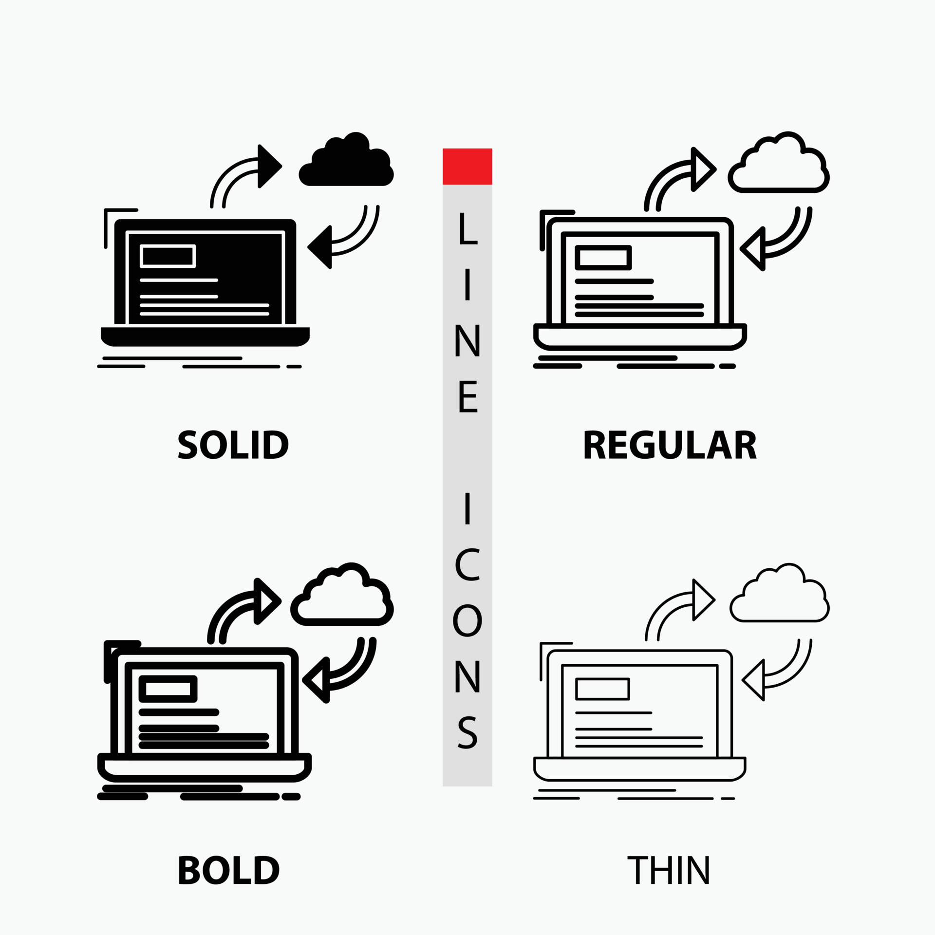 Sync Processing Data Dashboard Arrows Icon In Thin Regular Bold