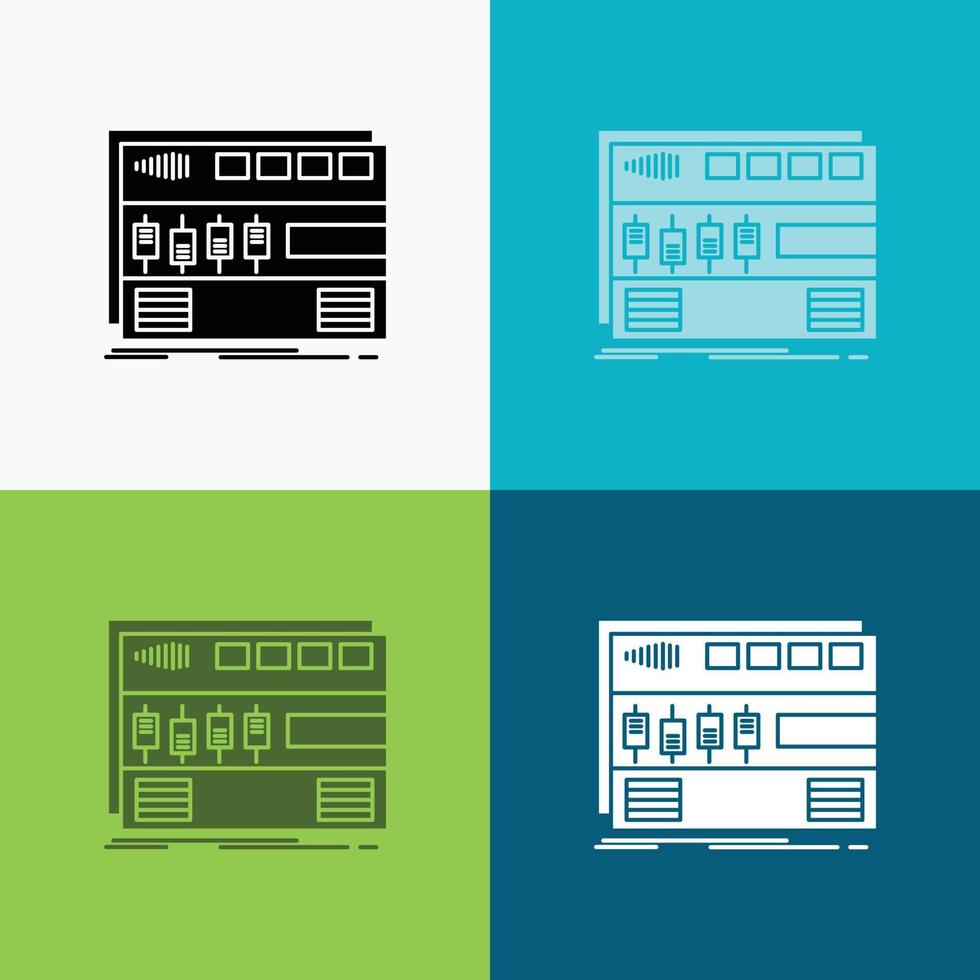 Audio. mastering. module. rackmount. sound Icon Over Various Background. glyph style design ...
