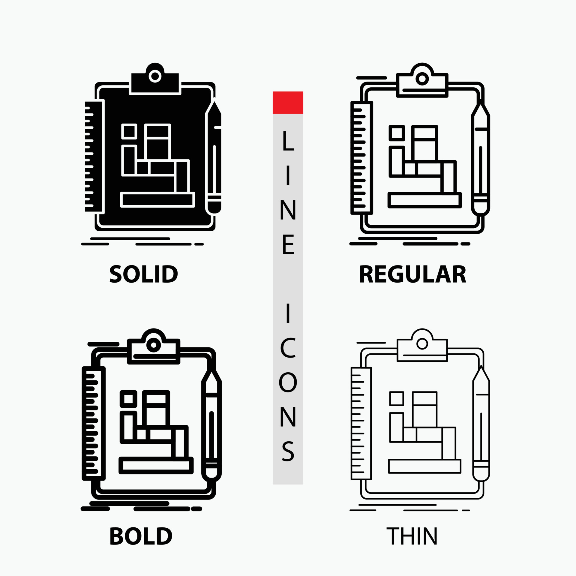 Algorithm Process Scheme Work Workflow Icon In Thin Regular Bold Line And Glyph Style
