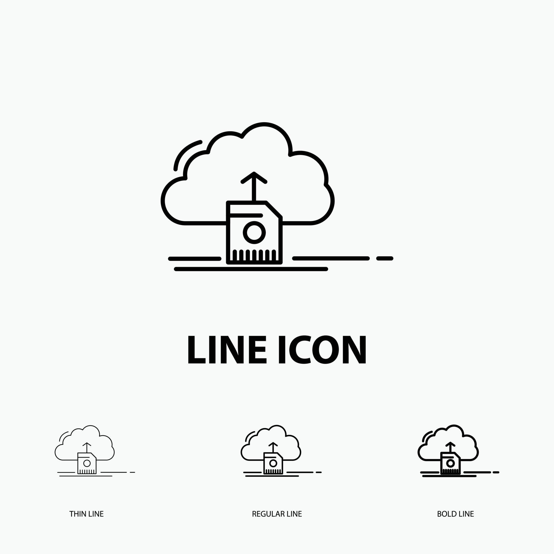 cloud, upload, save, data, computing Icon in Thin, Regular and Bold Line Style. Vector ...