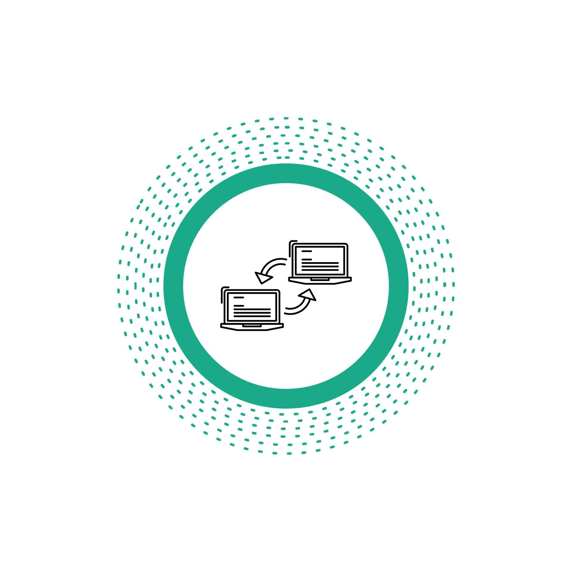 Computer Connection Link Network Sync Line Icon Vector Isolated Illustration 12814833