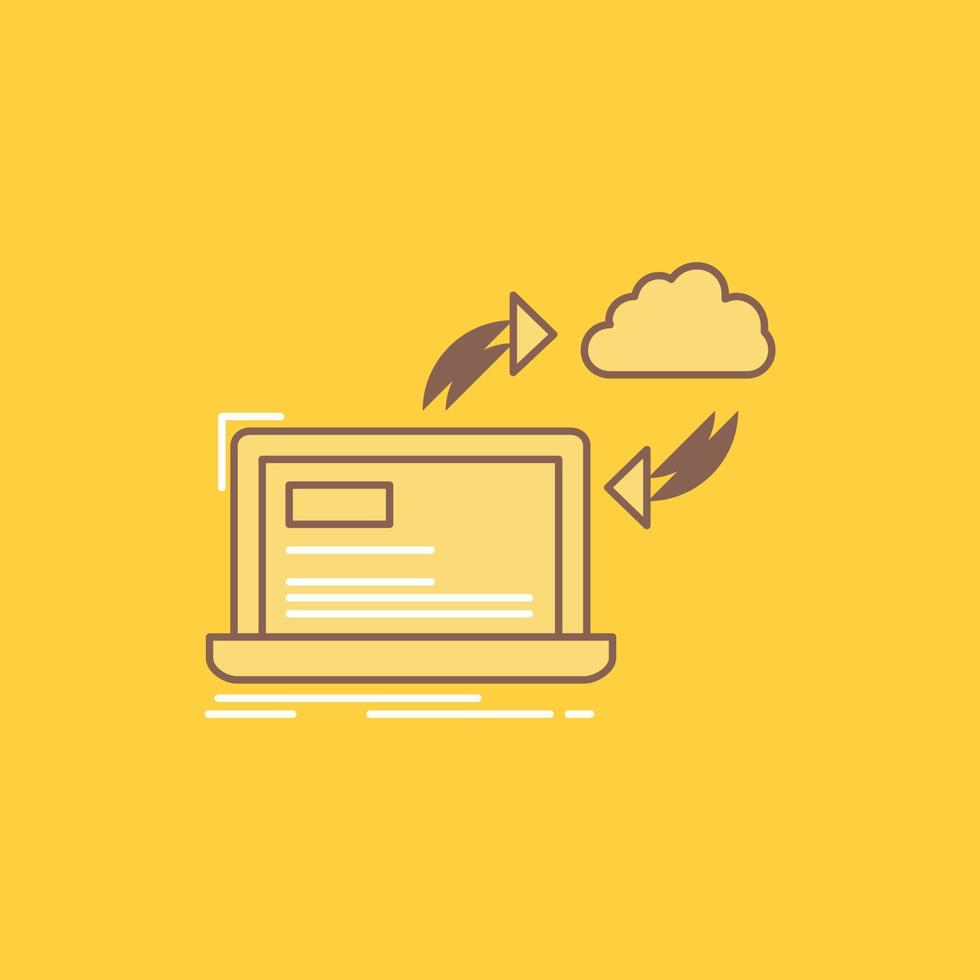 Sync Processing Data Dashboard Arrows Flat Line Filled Icon