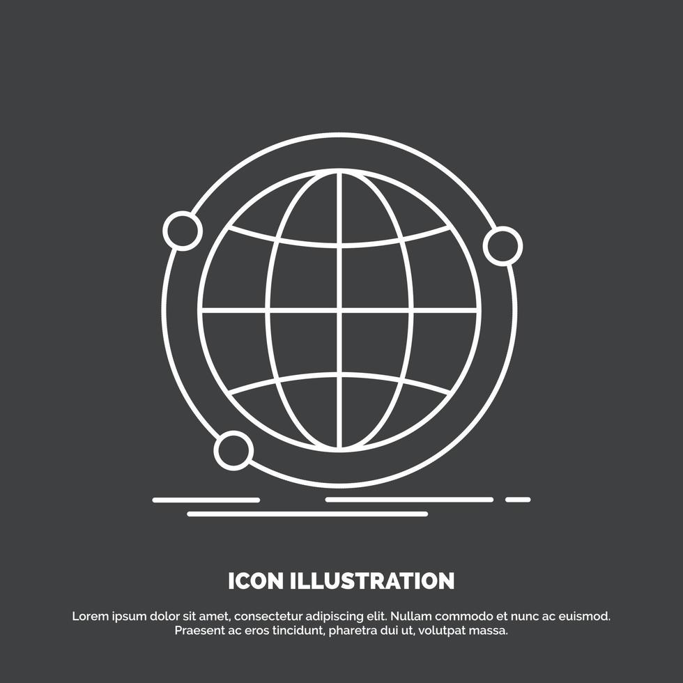 Data. global. internet. network. web Icon. Line vector symbol for UI and UX. website or mobile ...