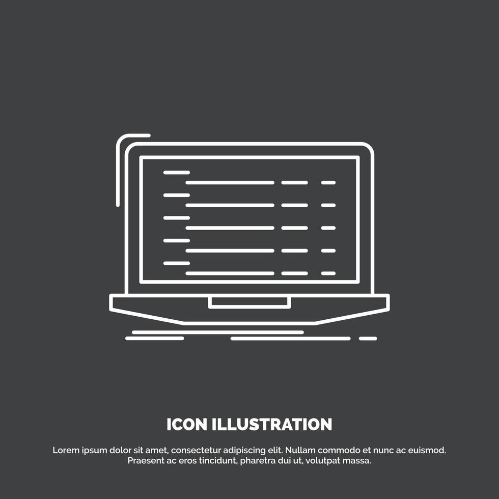 Api App Coding Developer Laptop Icon Line Vector Symbol For Ui And Ux Website Or Mobile