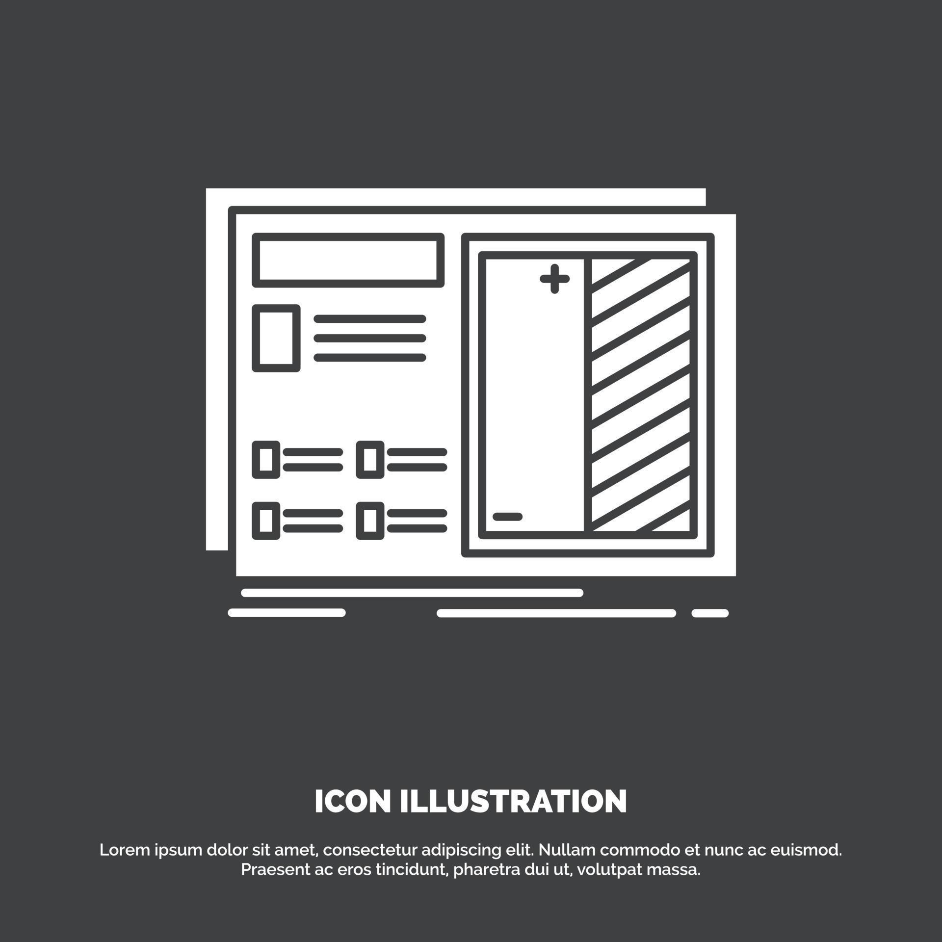 Blueprint Design Drawing Plan Prototype Icon Glyph Vector Symbol For Ui And Ux Website Or