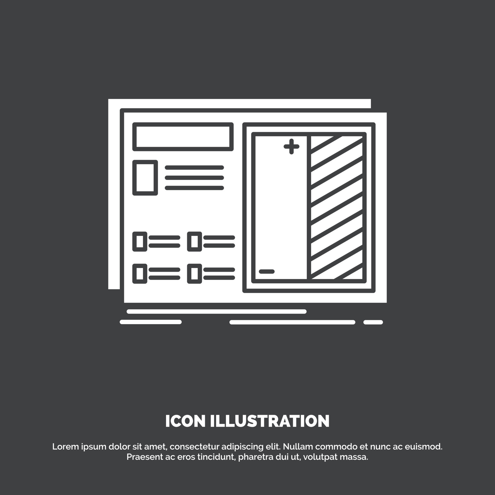 Blueprint Design Drawing Plan Prototype Icon Glyph Vector Symbol For Ui And Ux Website Or