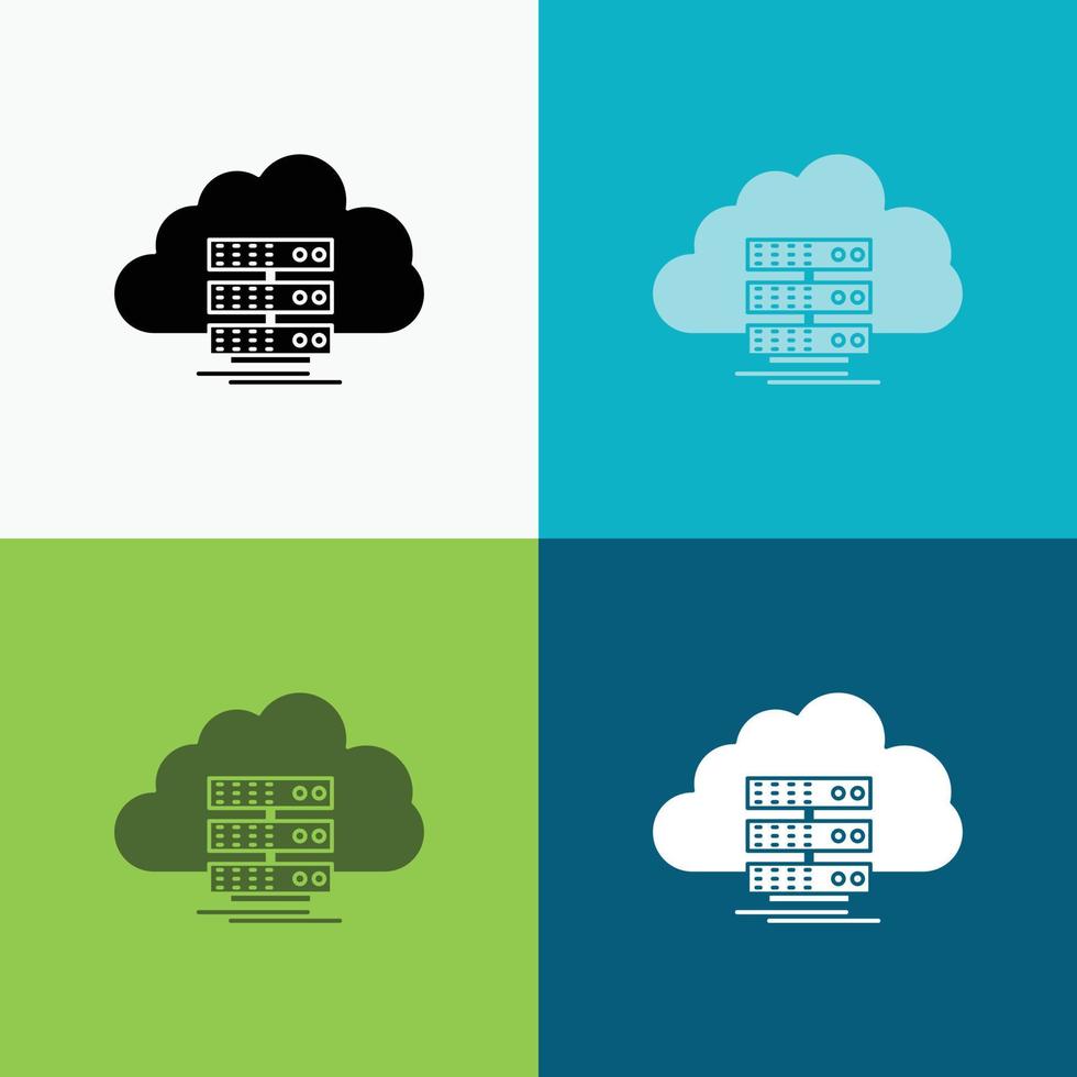 cloud. storage. computing. data. flow Icon Over Various Background. glyph style design. designed ...