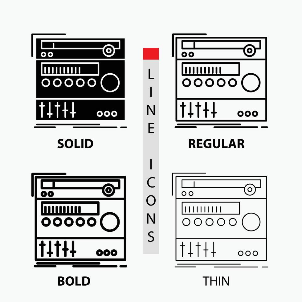 rack. component. module. sound. studio Icon in Thin. Regular. Bold Line and Glyph Style. Vector ...