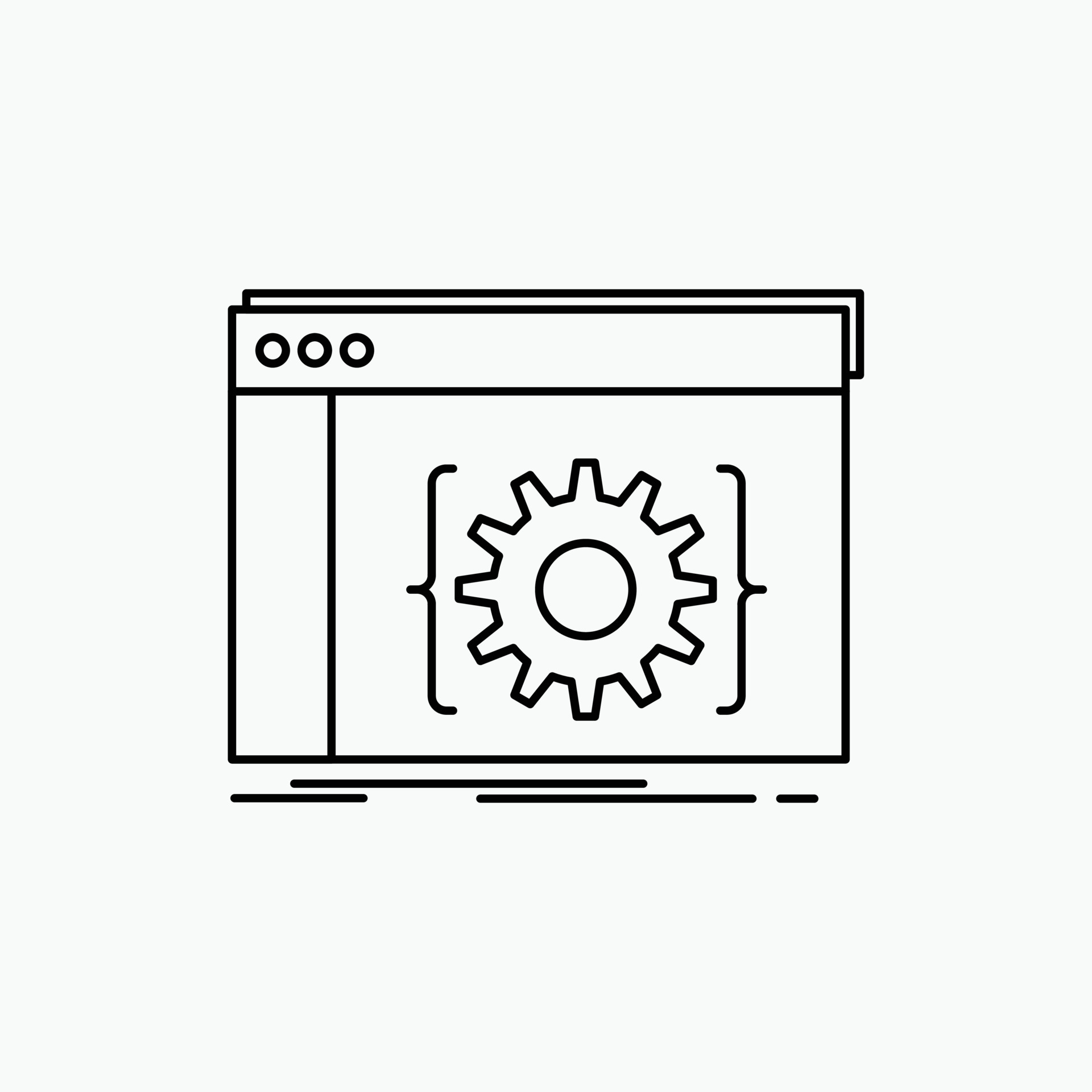 Api App Coding Developer Software Line Icon Vector Isolated Illustration 12816413 Vector