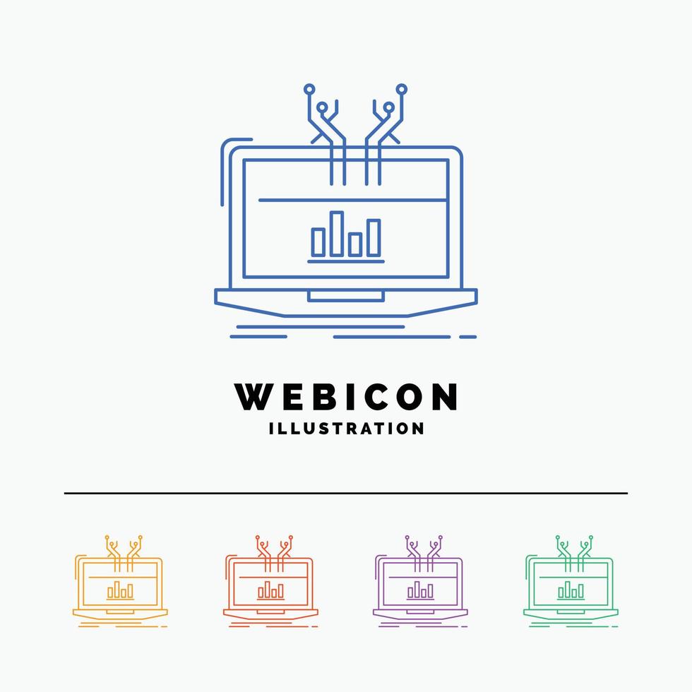 Analysis. analytical. management. online. platform 5 Color Line Web Icon Template isolated on ...