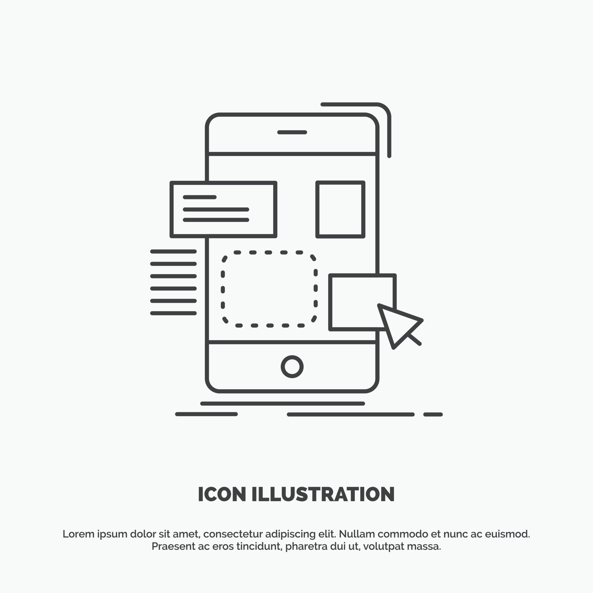 Drag Mobile Design Ui Ux Icon Line Vector Gray Symbol For Ui And Ux Website Or Mobile